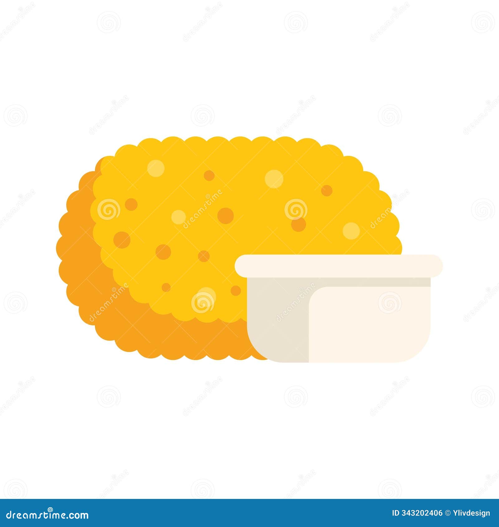 Round Breaded Chicken Nugget With Dipping Sauce Icon Royalty-Free ...