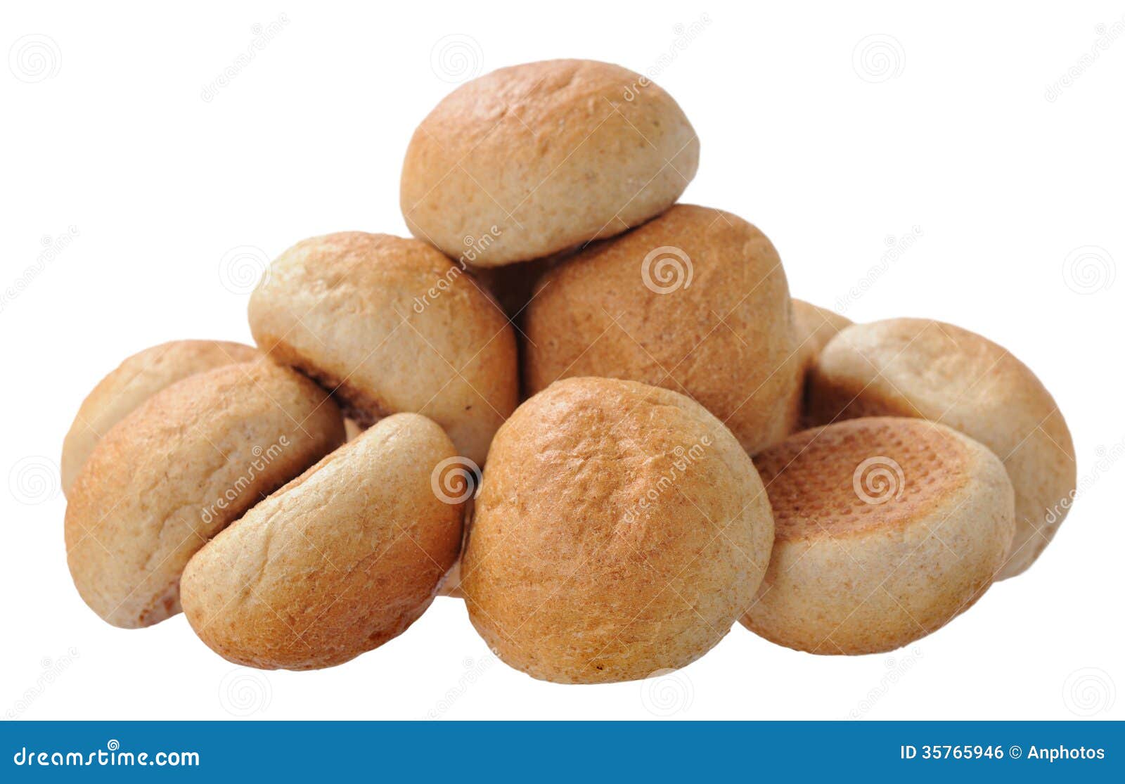 Round Breads Isolated on White Stock Photo - Image of healthy, bakery ...