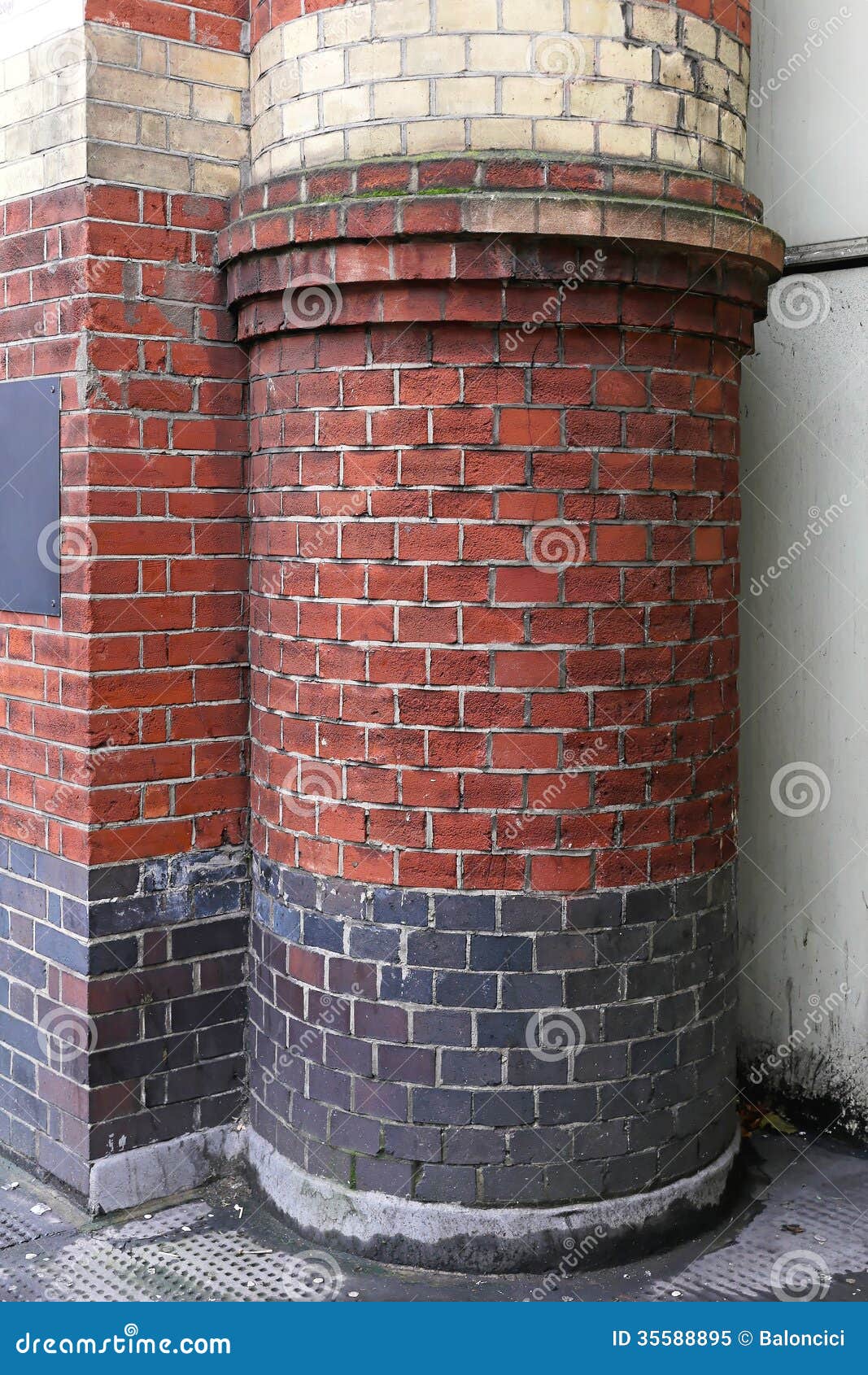 Round brick column stock image. Image of exterior, architecture - 35588895