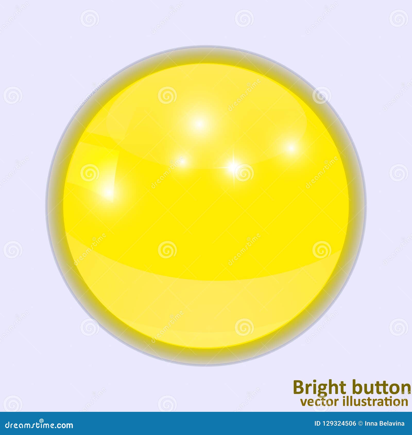 Round bright button. stock vector. Illustration of sign - 129324506