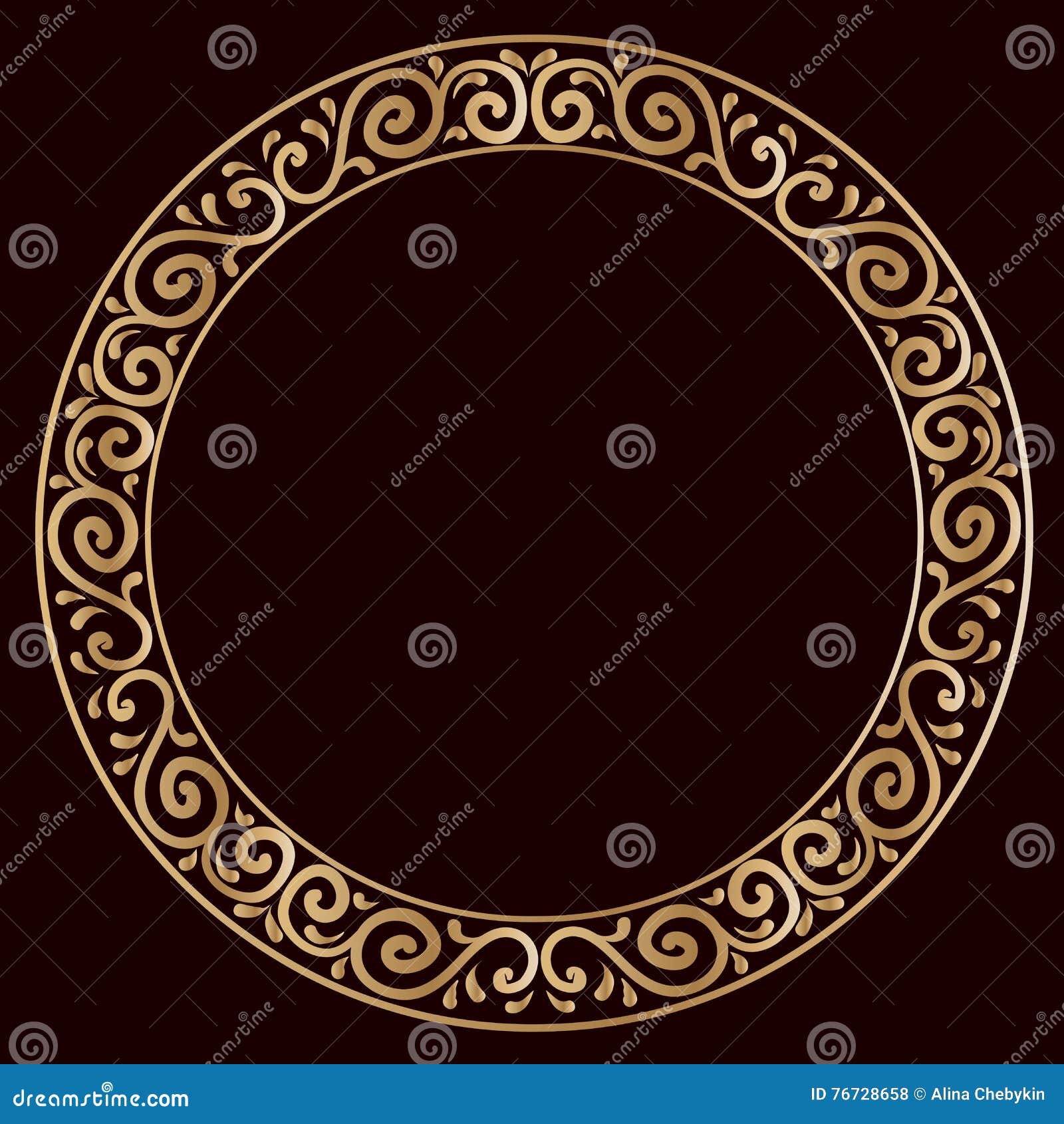 Round bronze frame stock vector. Illustration of bronze - 76728658