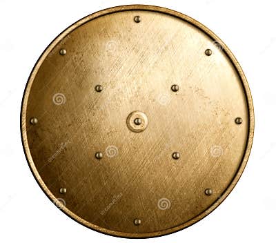 Round Bronze Shield Isolated Stock Image - Image of antique, emblem ...