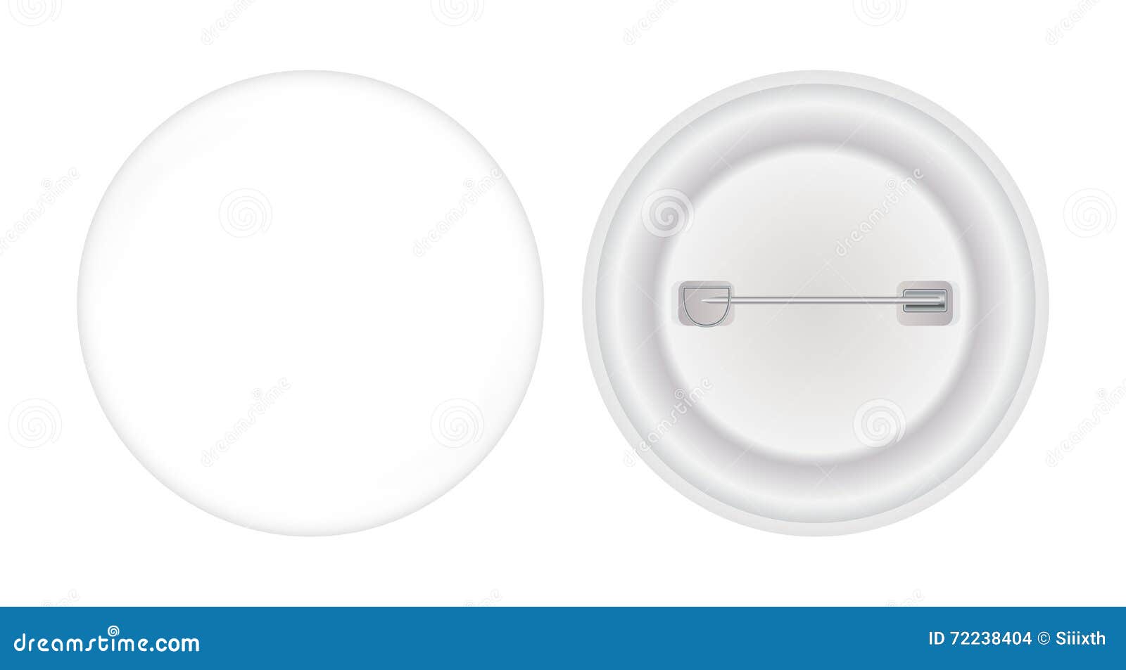 Round Brooch Pin Front and Backs Stock Vector - Illustration of shiny ...