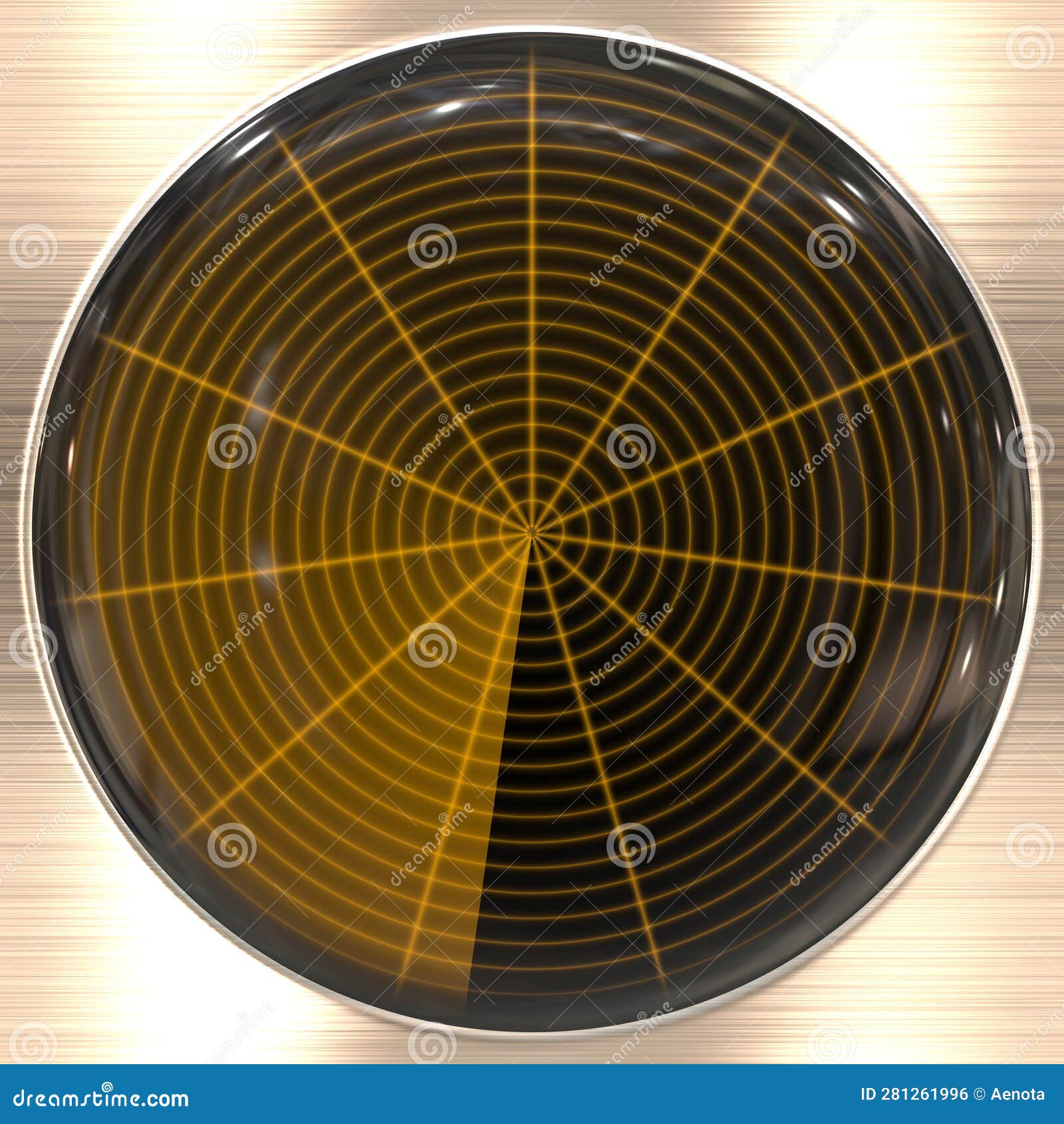 Round brown Sonar sreen stock illustration. Illustration of technique ...