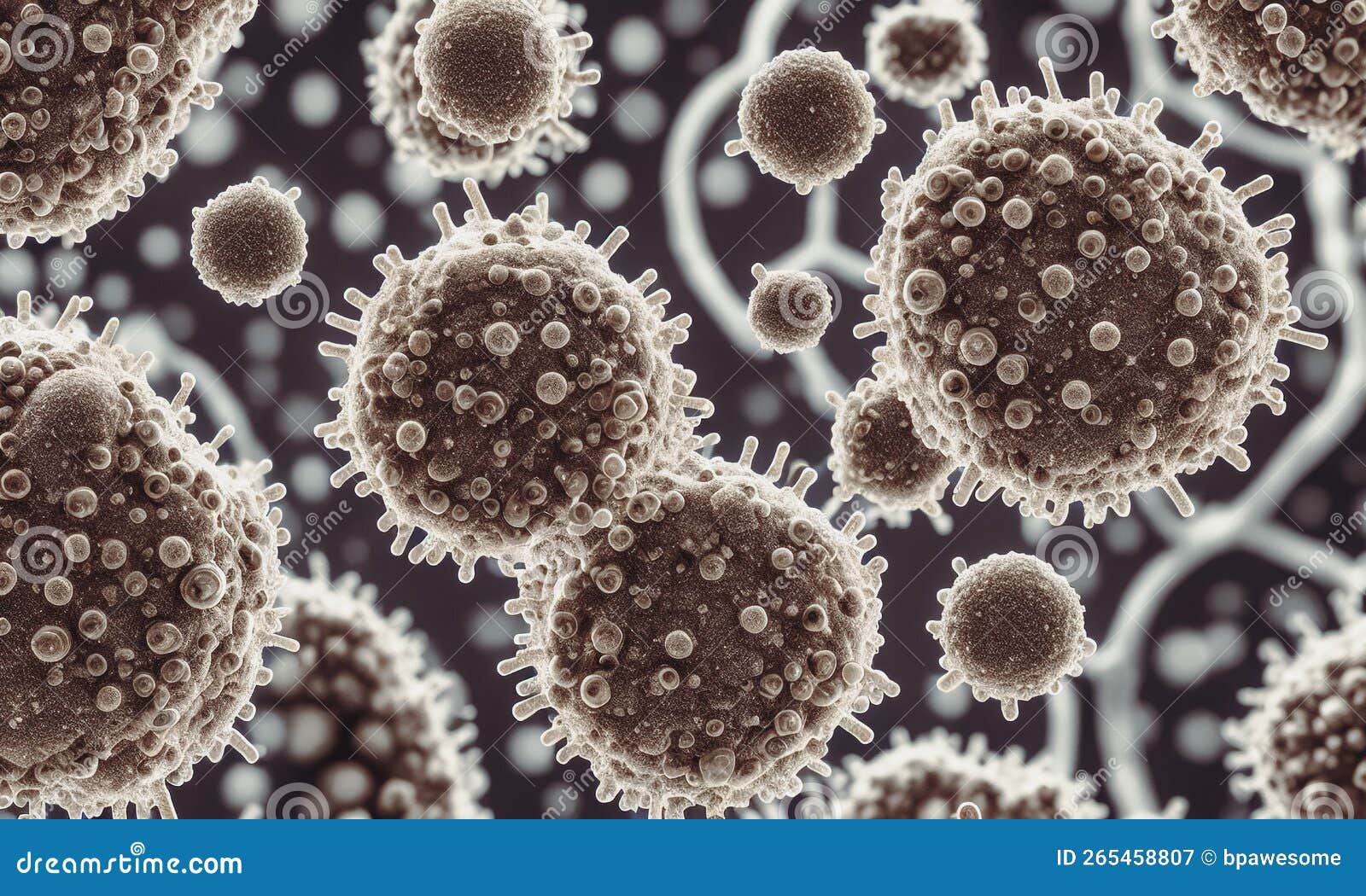 Round Brown Virus Cells, Immune System, Generative AI Stock ...