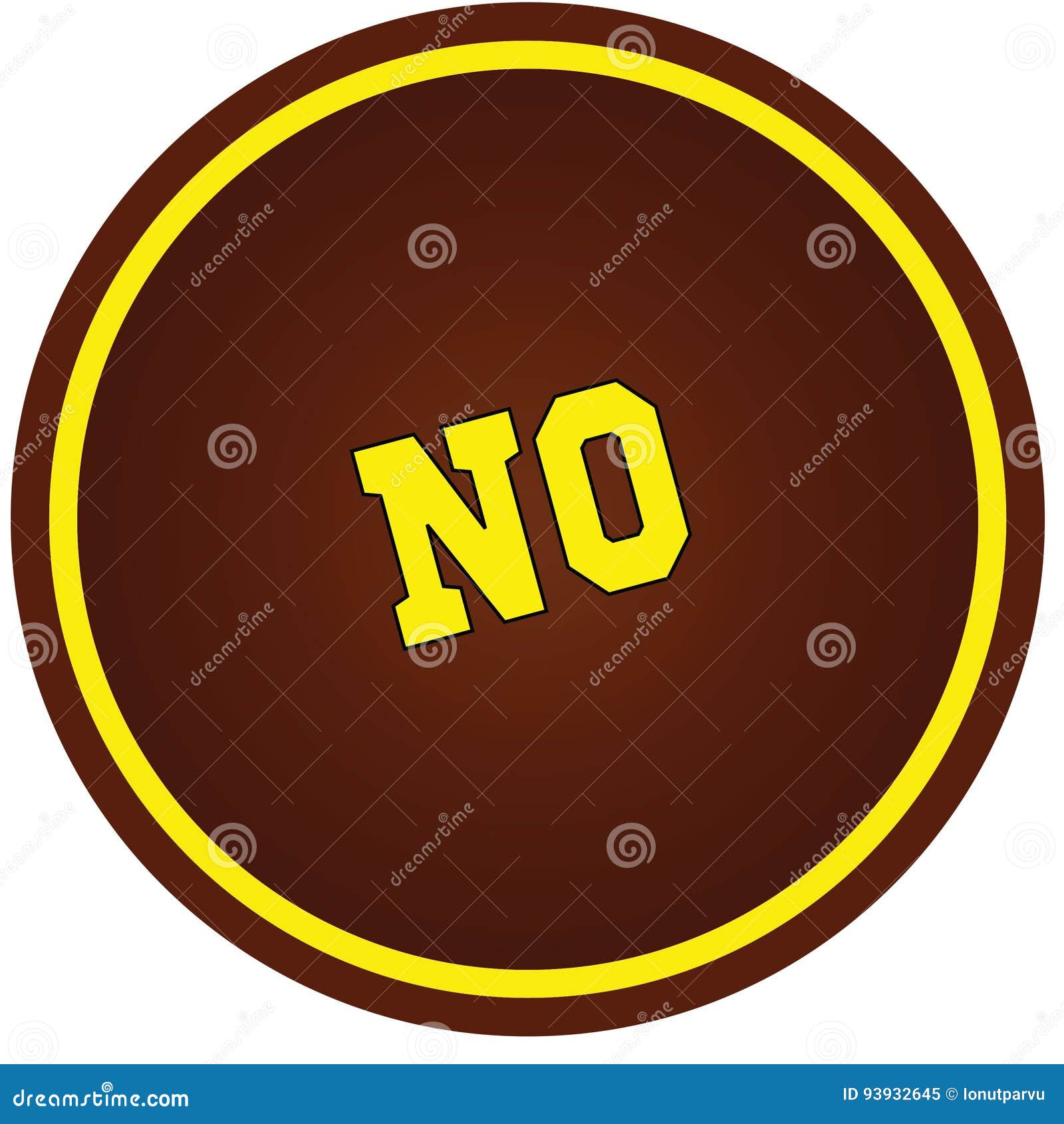 Round, Brown and Yellow, NO Stamp on White Background. Stock ...