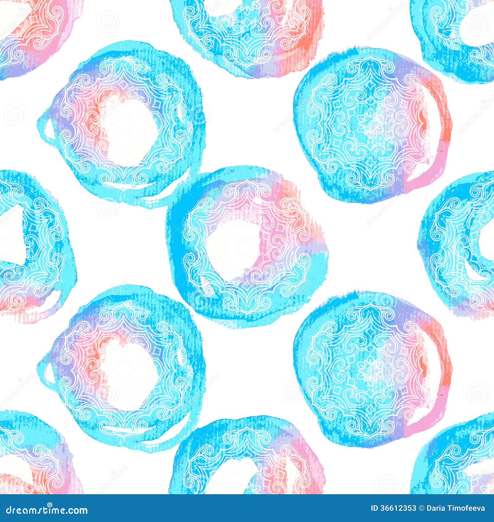 Round Brush Strokes and Patterns Stock Vector - Illustration of ...