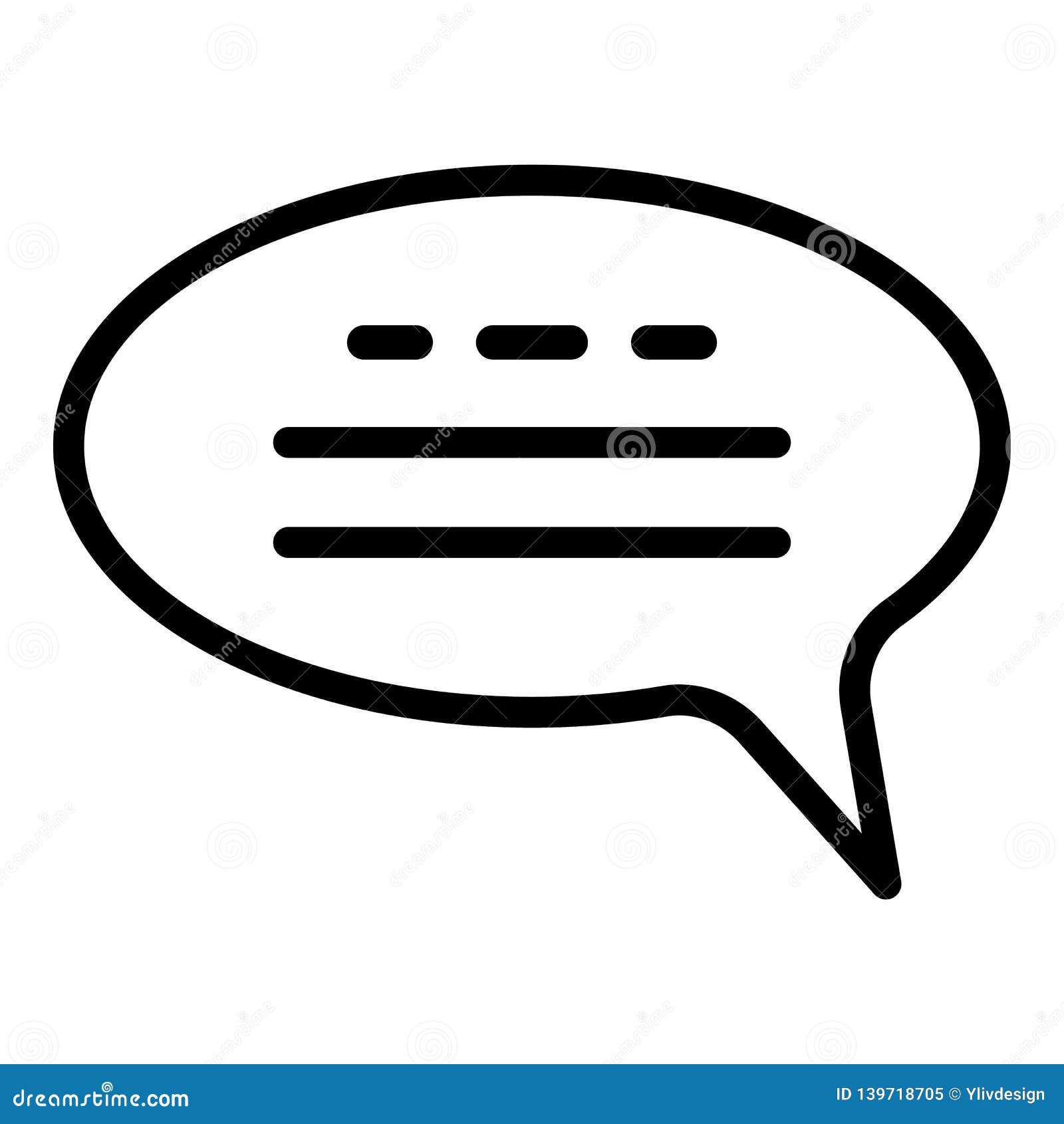 Round Bubble Chat Icon, Outline Style Stock Vector - Illustration of ...