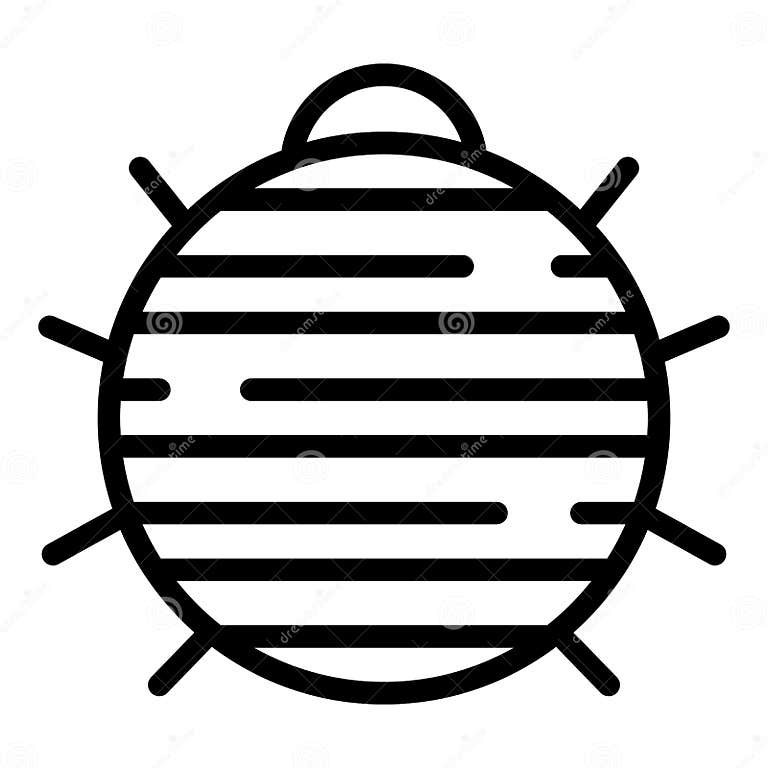 Round Bug Icon, Outline Style Stock Vector - Illustration of circle ...