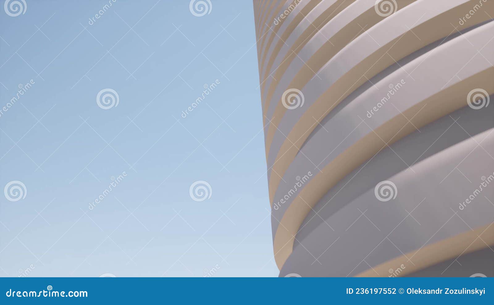 Round Building from Concrete Futuristic Modern Architecture Building ...