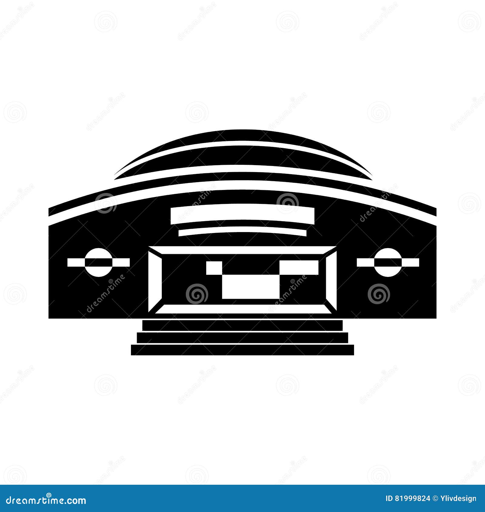 Round Building Icon in Simple Style Stock Vector - Illustration of icon ...