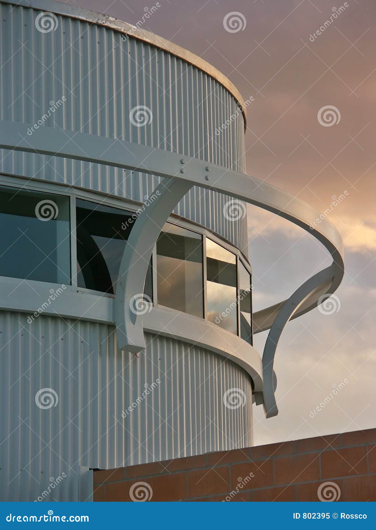 Round building and windows stock image. Image of corrugated - 802395
