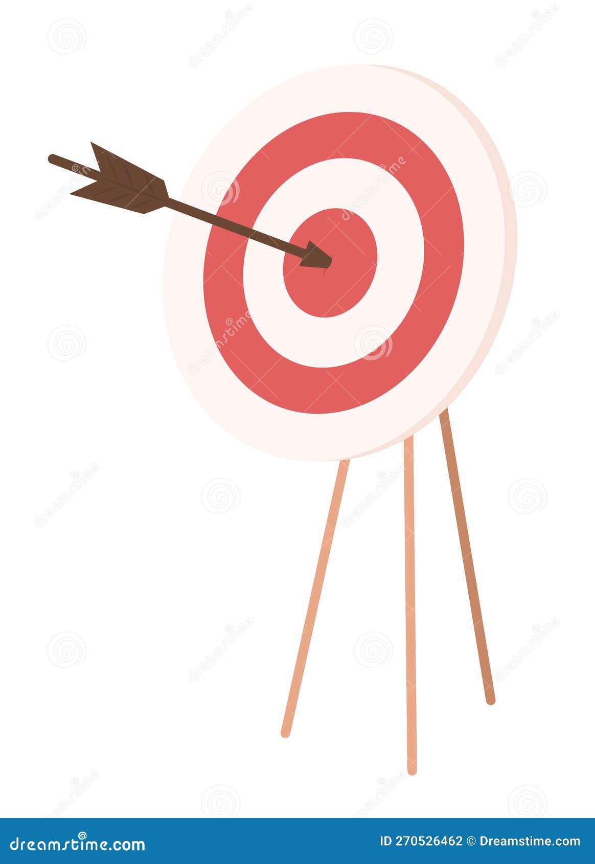 Round Bullseye Target with Arrow Semi Flat Color Vector Object Stock ...