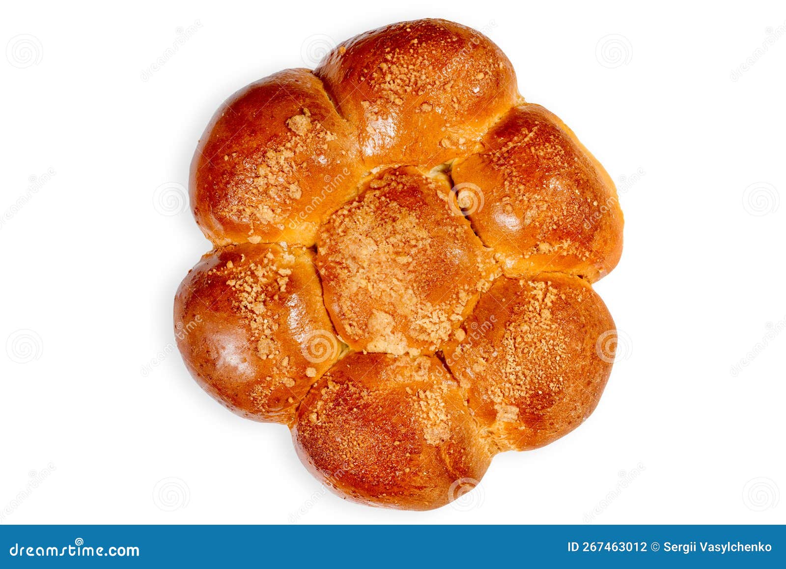 Round Bun on a White Background. Stock Photo - Image of wheat, eating ...