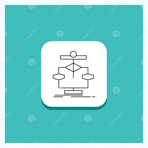Round Button for Algorithm, Chart, Data, Diagram, Flow Line Icon Turquoise Background Stock ...