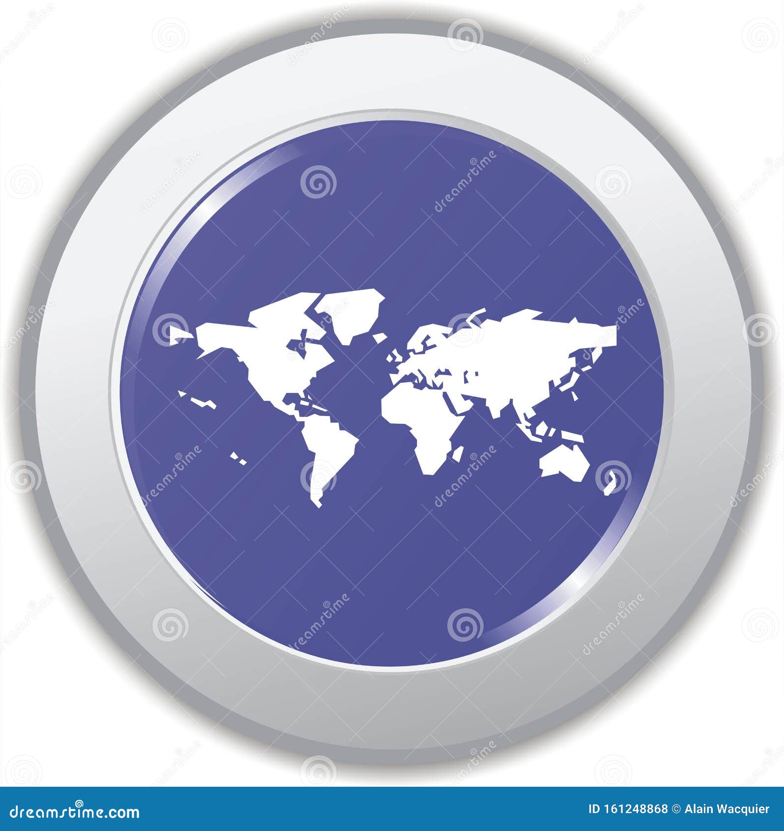Button with a World Map on it Stock Vector - Illustration of delivery ...