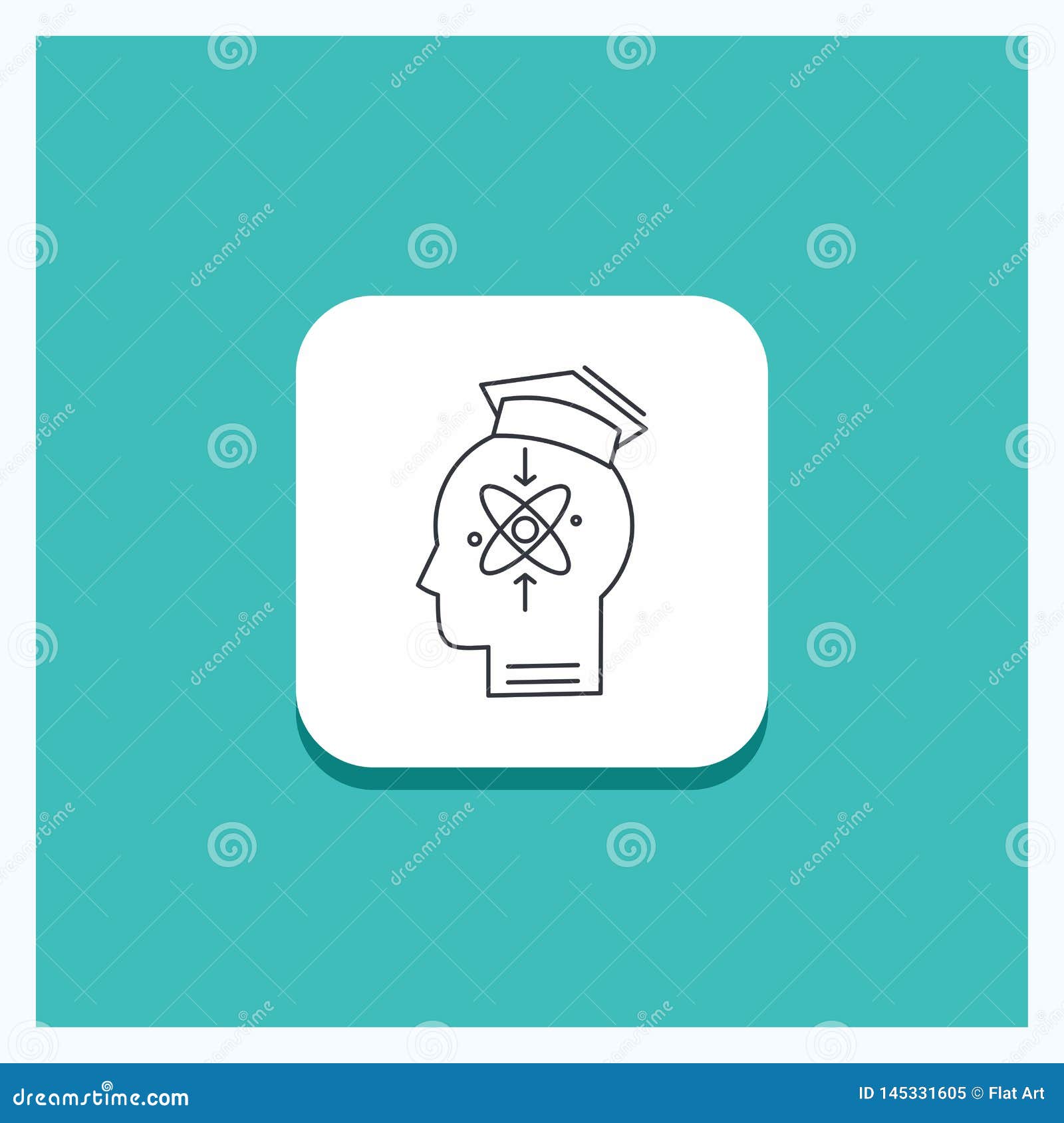 Round Button for Capability, Head, Human, Knowledge, Skill Line Icon ...