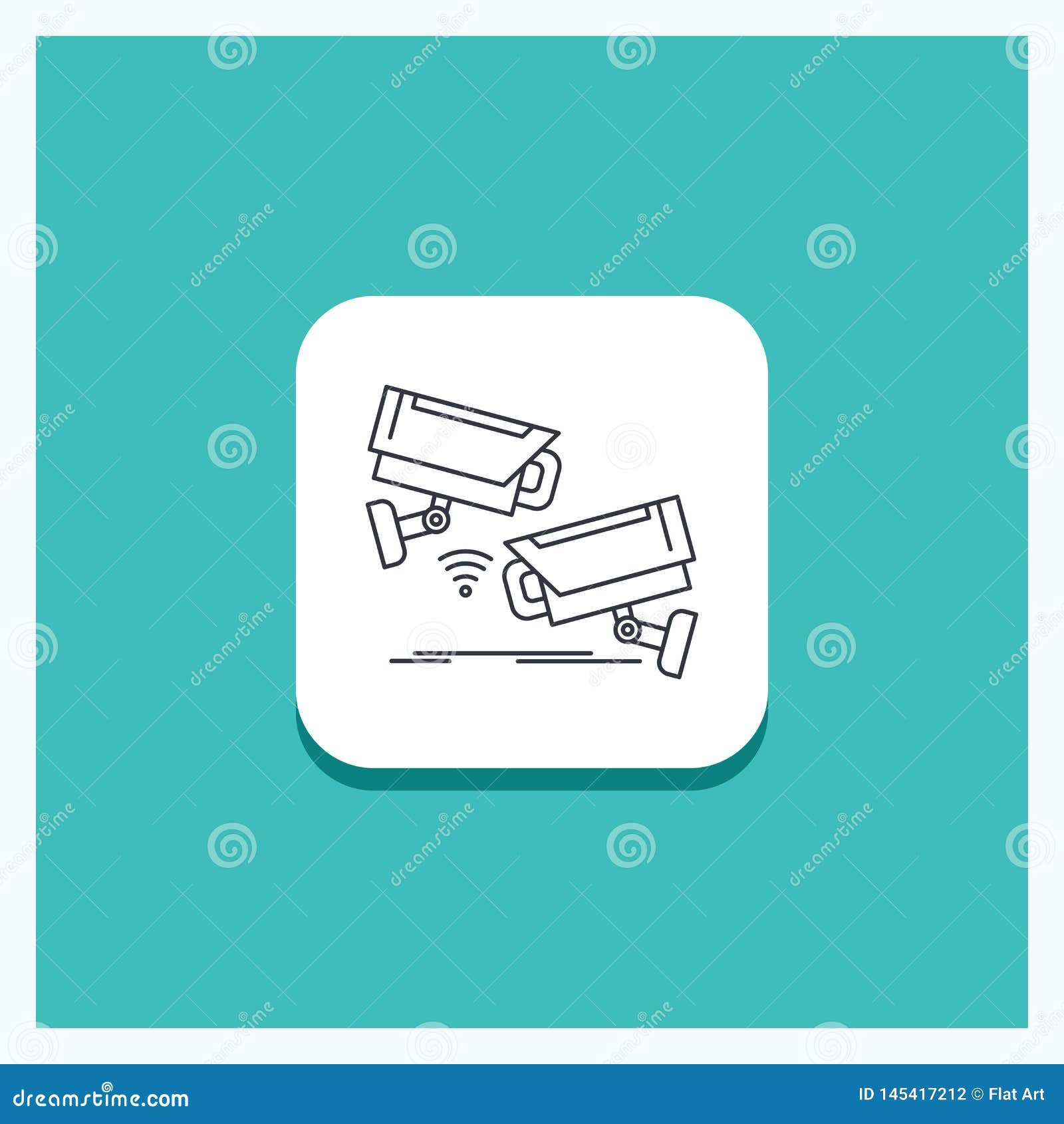 Round Button for CCTV, Camera, Security, Surveillance, Technology Line ...