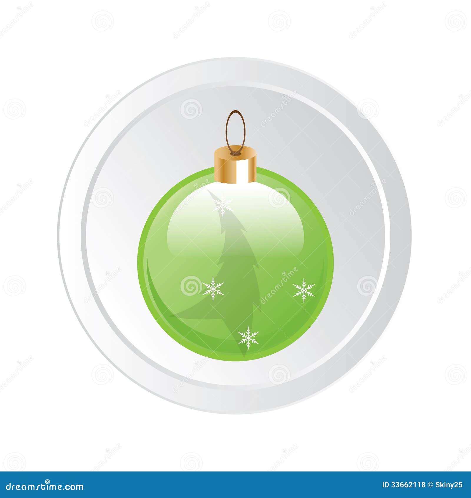 Round Button with Christmas Globe Icon. Abstract I Stock Vector ...