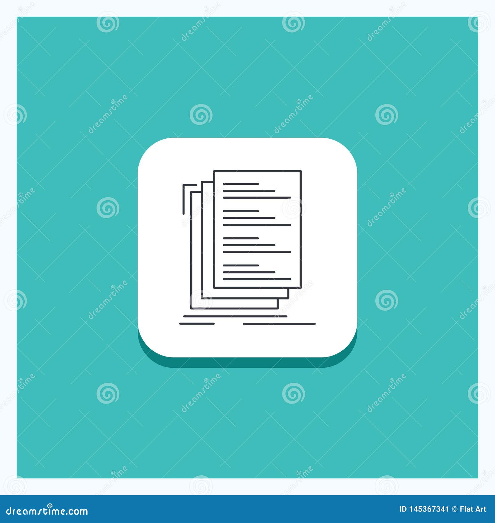 Round Button For Code Coding Compile Files List Line Icon Turquoise