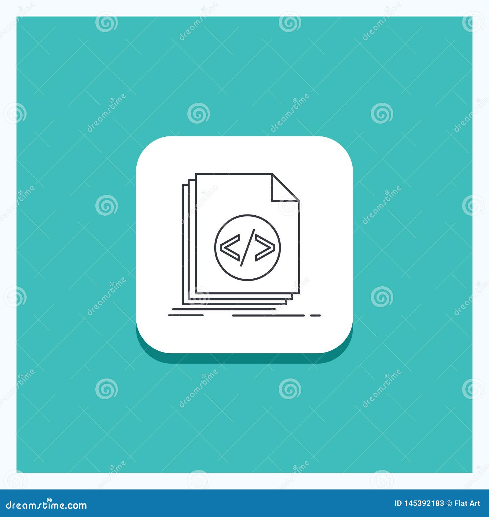 Round Button For Code Coding File Programming Script Line Icon 3175