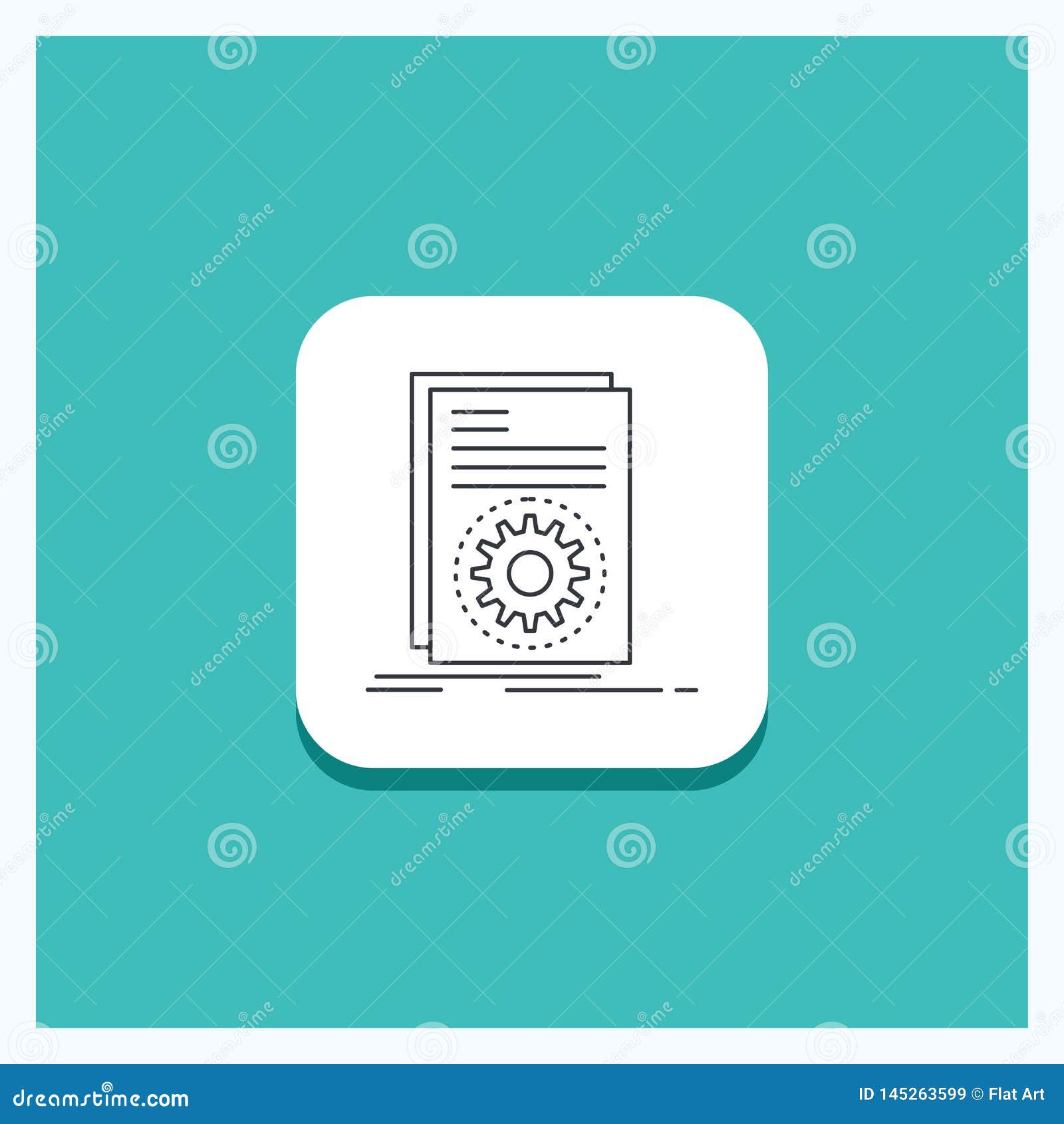 Round Button For Code Executable File Running Script Line Icon