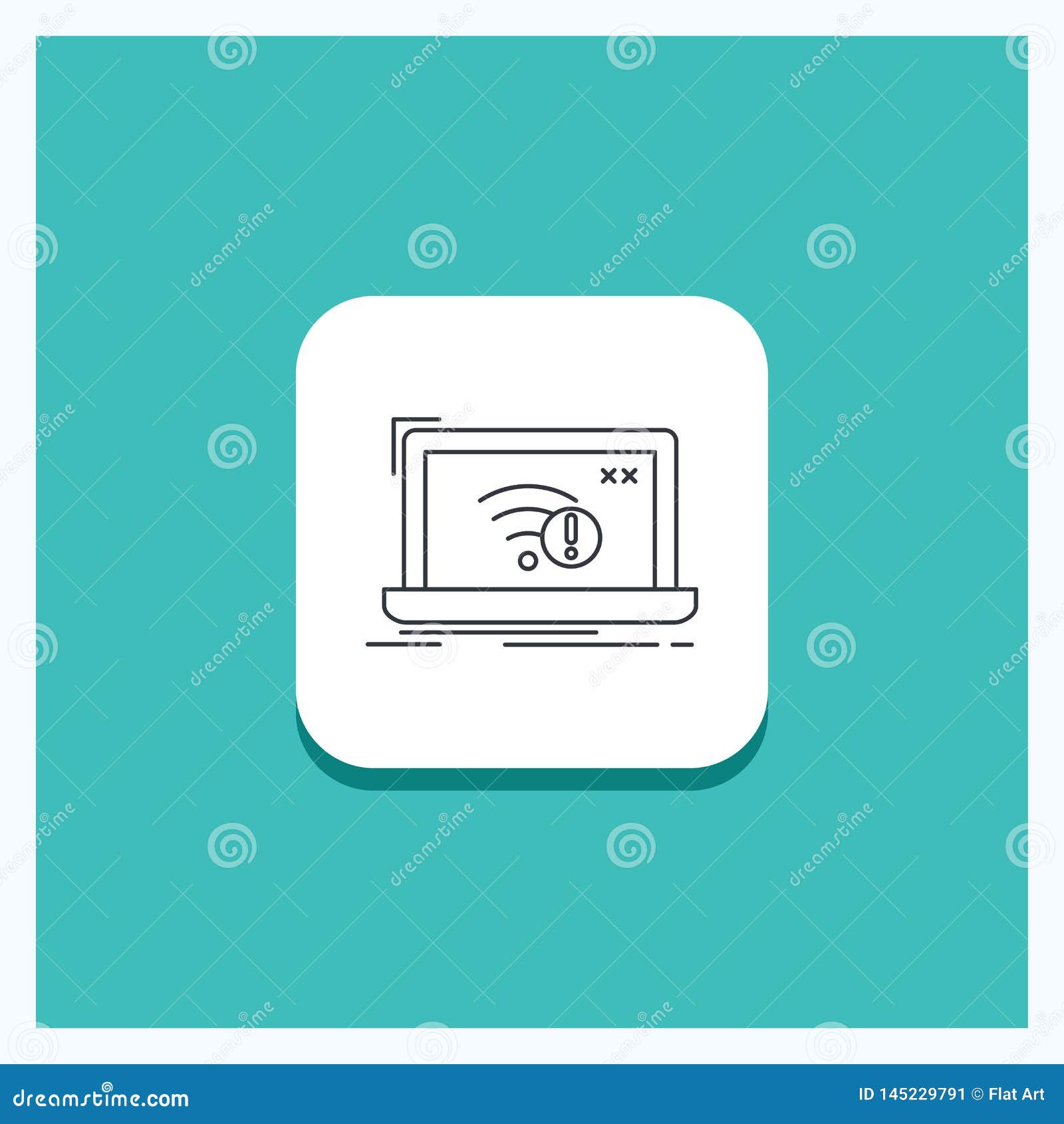 Round Button for Connection, Error, Internet, Lost, Internet Line Icon ...