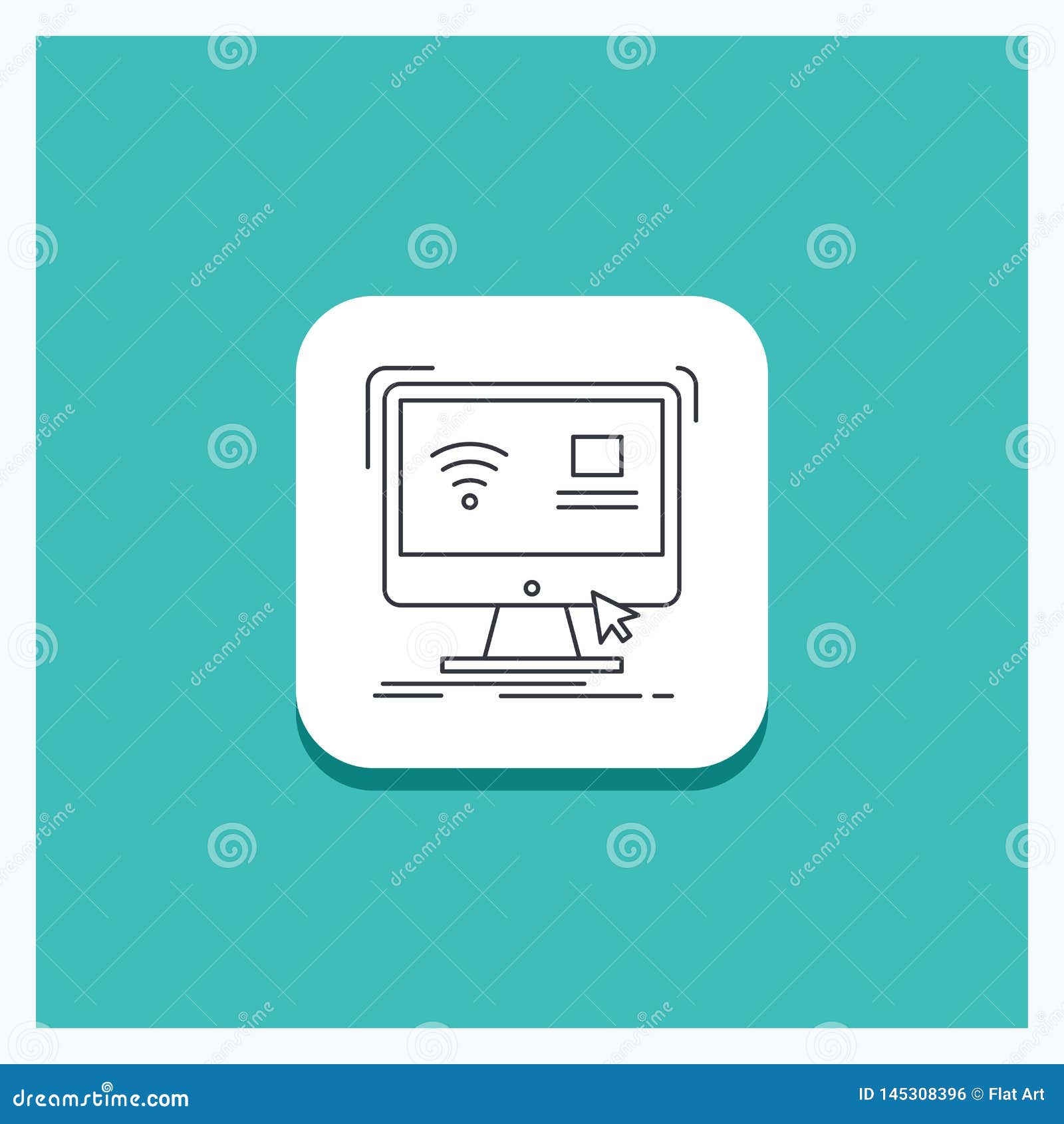 Round Button for Control, Computer, Monitor, Remote, Smart Line Icon ...