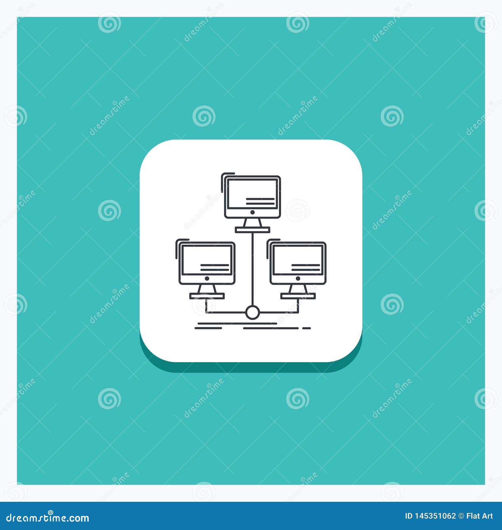 Round Button For Database Distributed Connection Network Computer