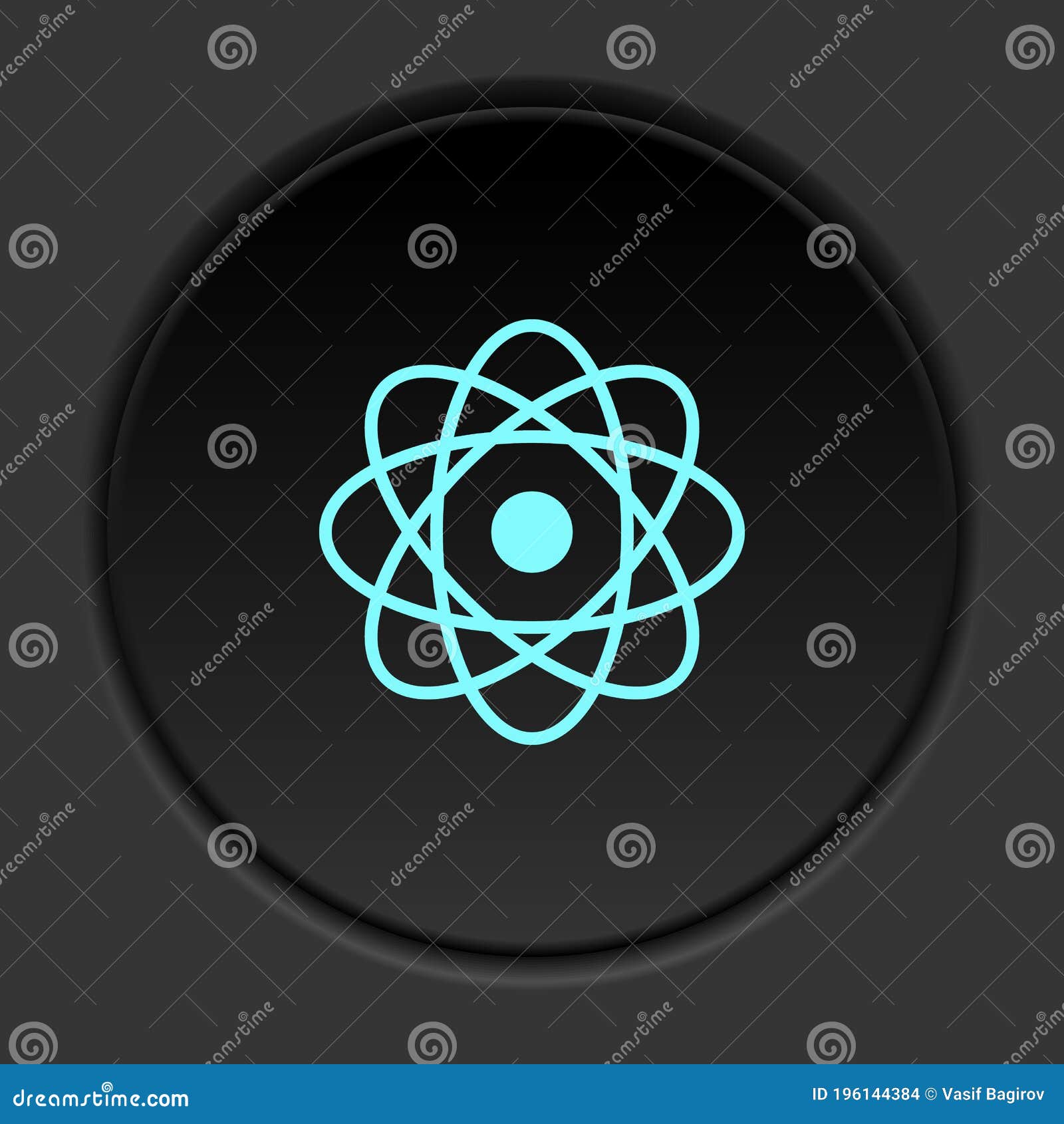 Round Button Icon, Atoms. Button Banner Round, Badge Interface for ...