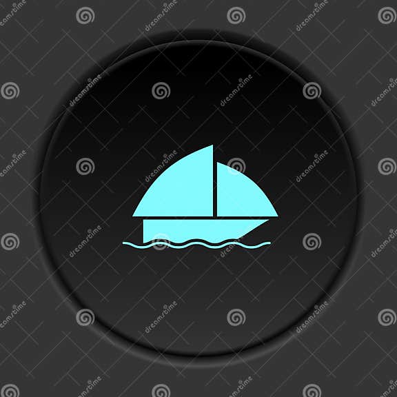 Round Button Icon Boat. Button Banner Round Badge Interface for ...