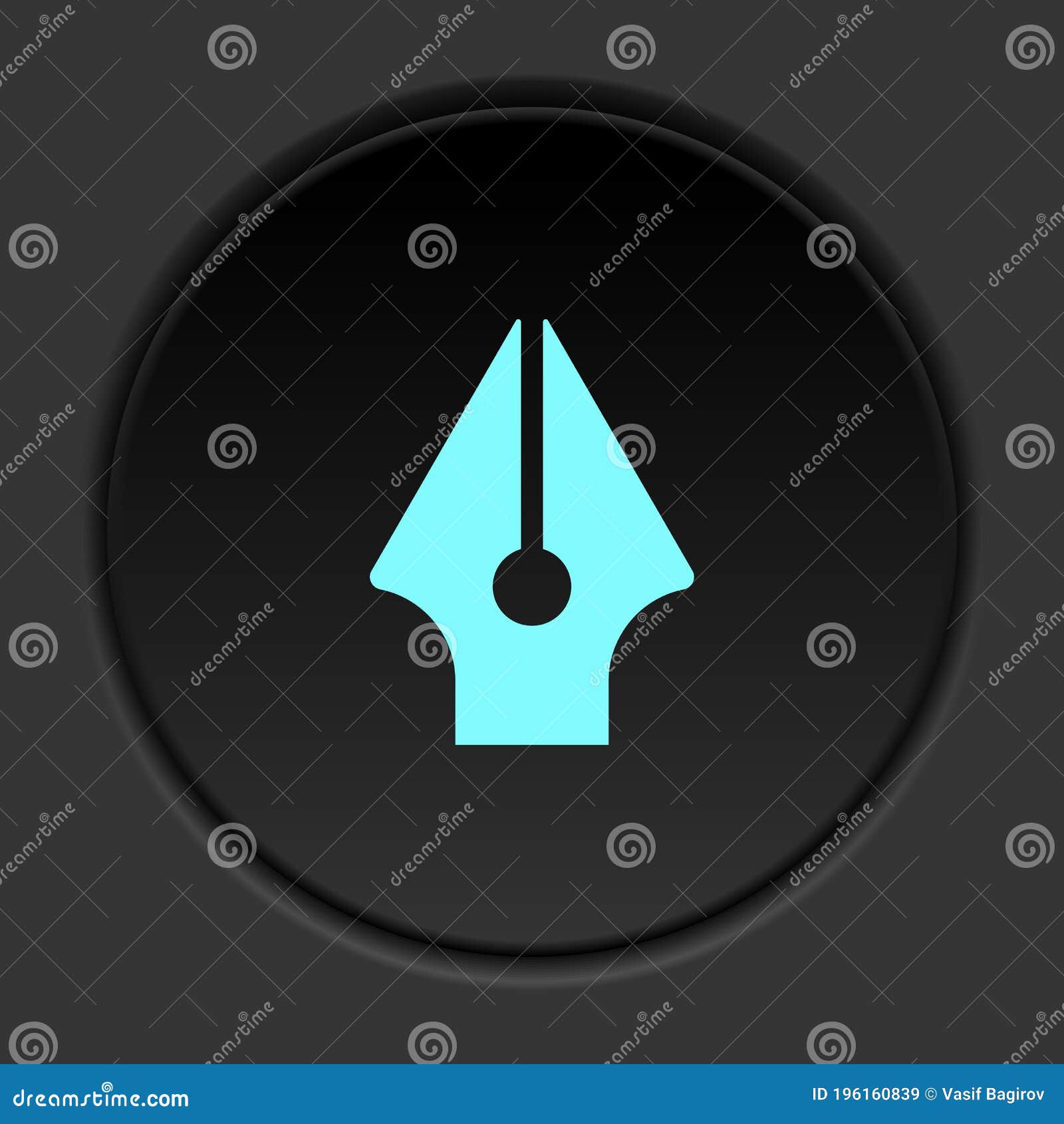 Round Button Icon, Calligraphy, Ink Pen. Button Banner Round, Badge ...