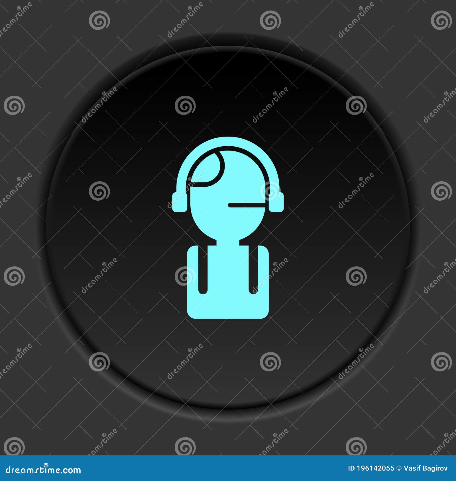 Round Button Icon, Database, Server, Customer. Button Banner Round ...