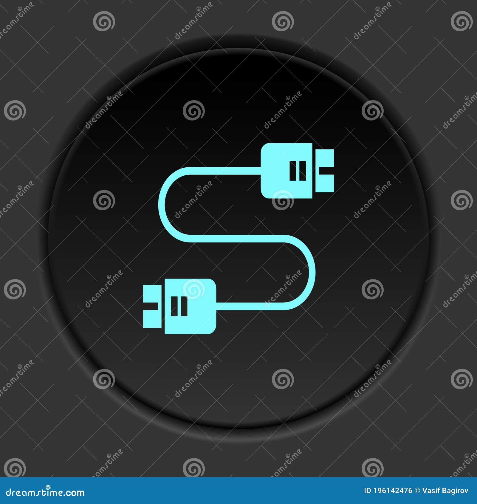 Round Button Icon, Database, Server, Plug in. Button Banner Round ...