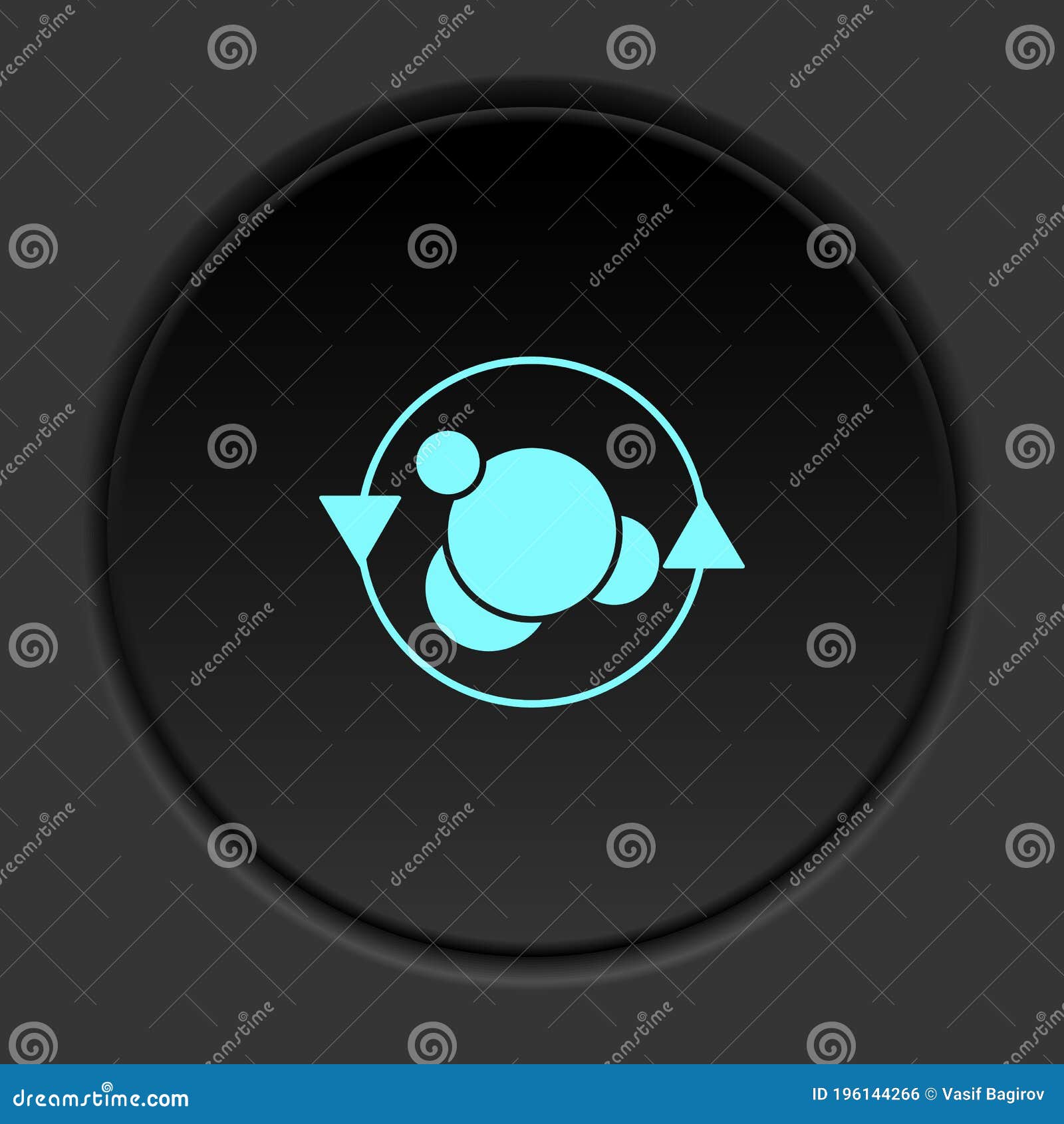 Round Button Icon, Gene, Science, Atom. Button Banner Round, Badge ...
