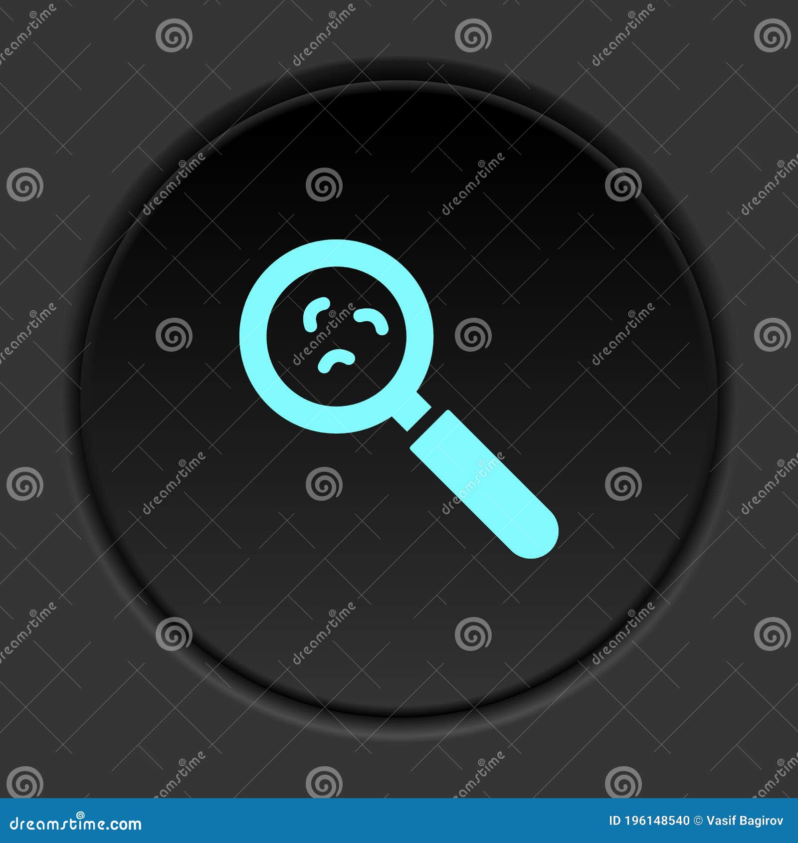 Round Button Icon, Germs, Lab Research. Button Banner Round, Badge ...