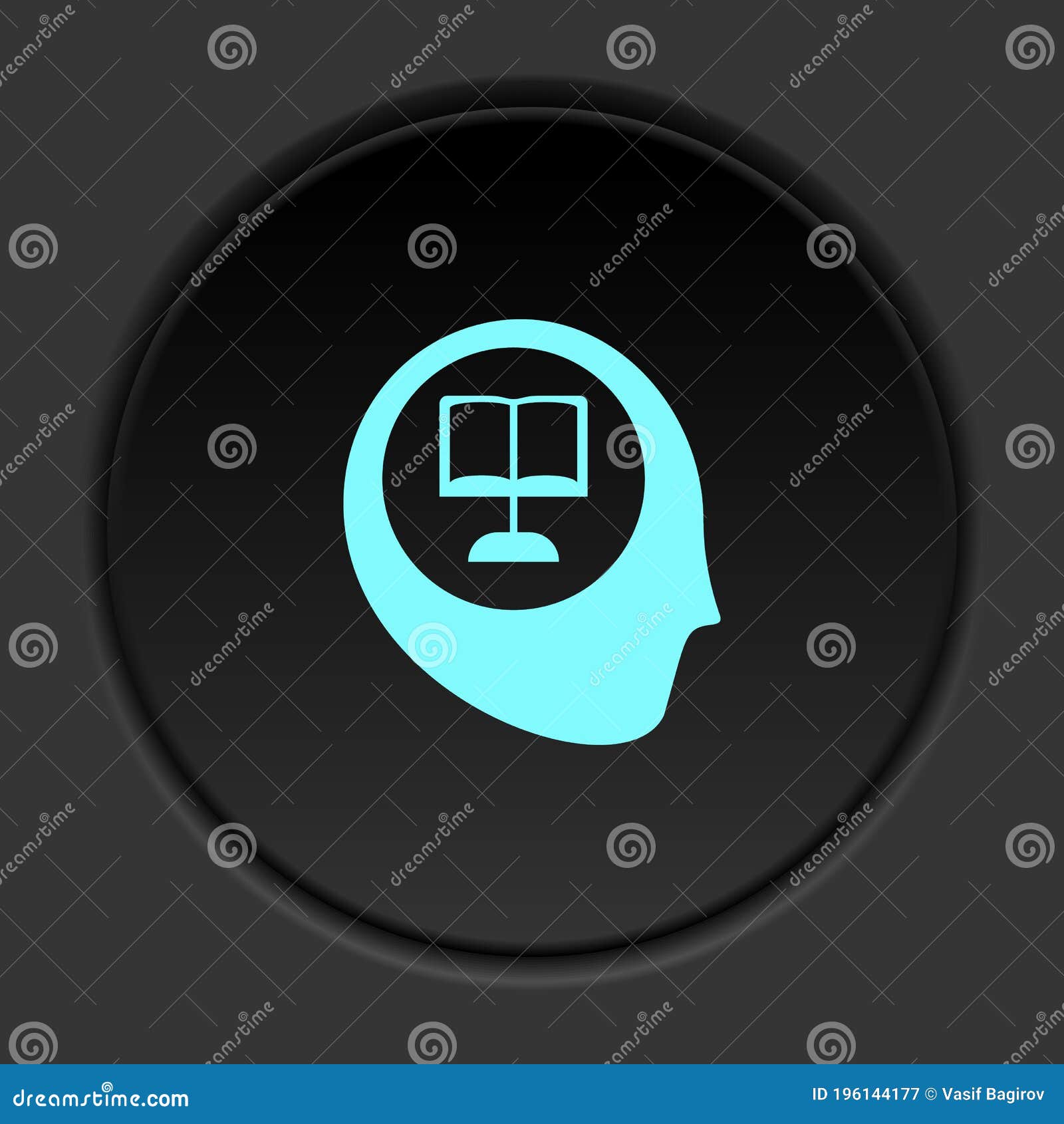Round Button Icon, Knowledge, Human, Reader, Science. Button Banner ...