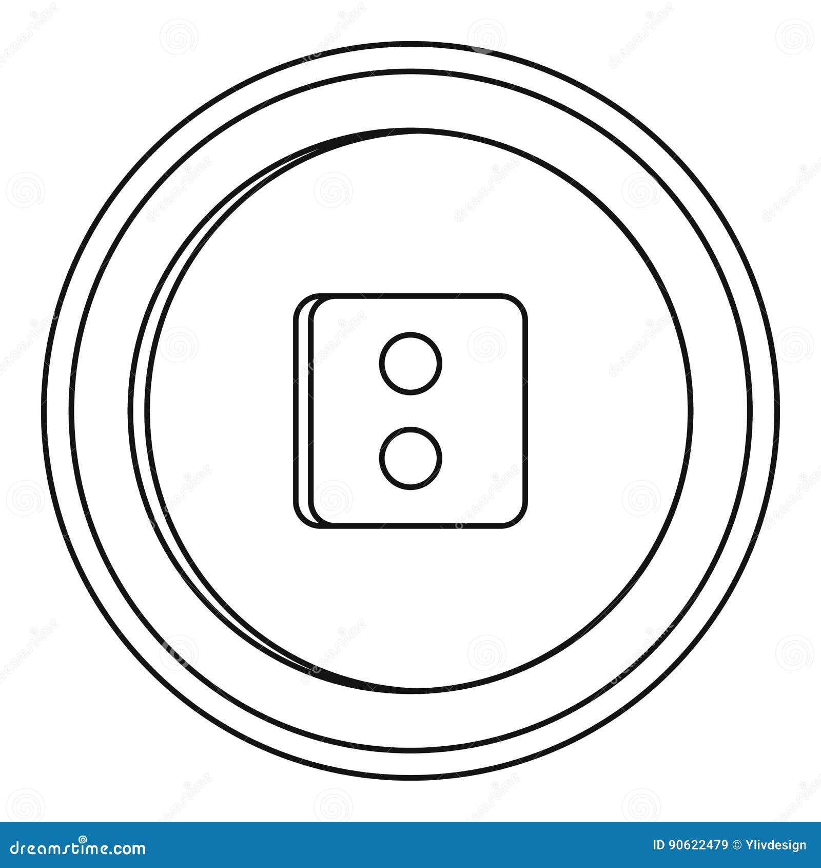 Round Button Icon, Outline Style Stock Vector - Illustration of ...