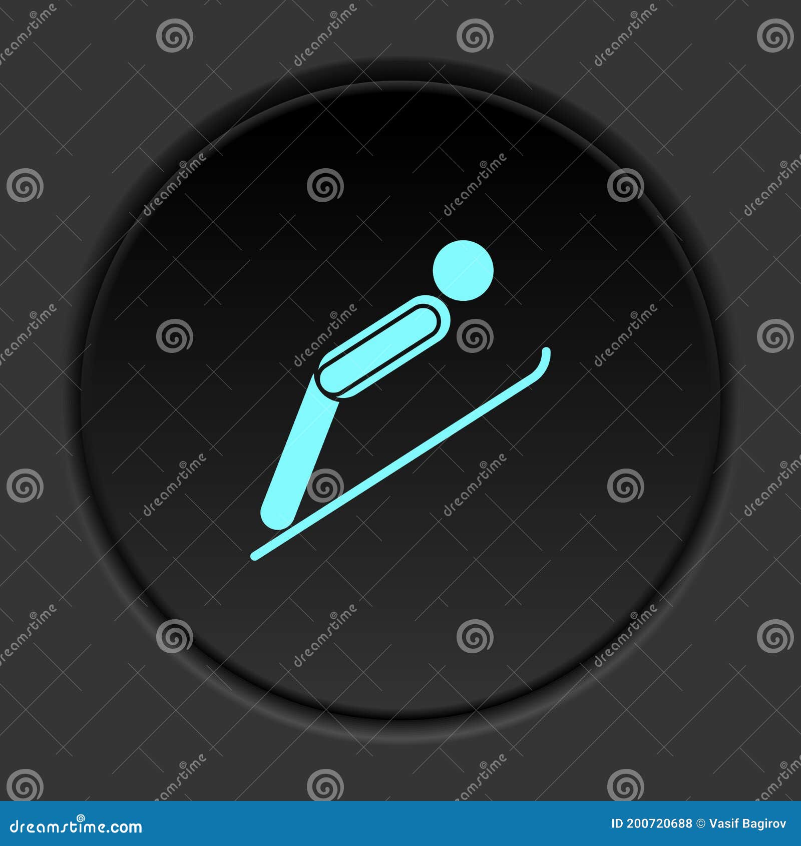 Round Button Icon Sky Jumping. Button Banner Round Badge Interface for ...