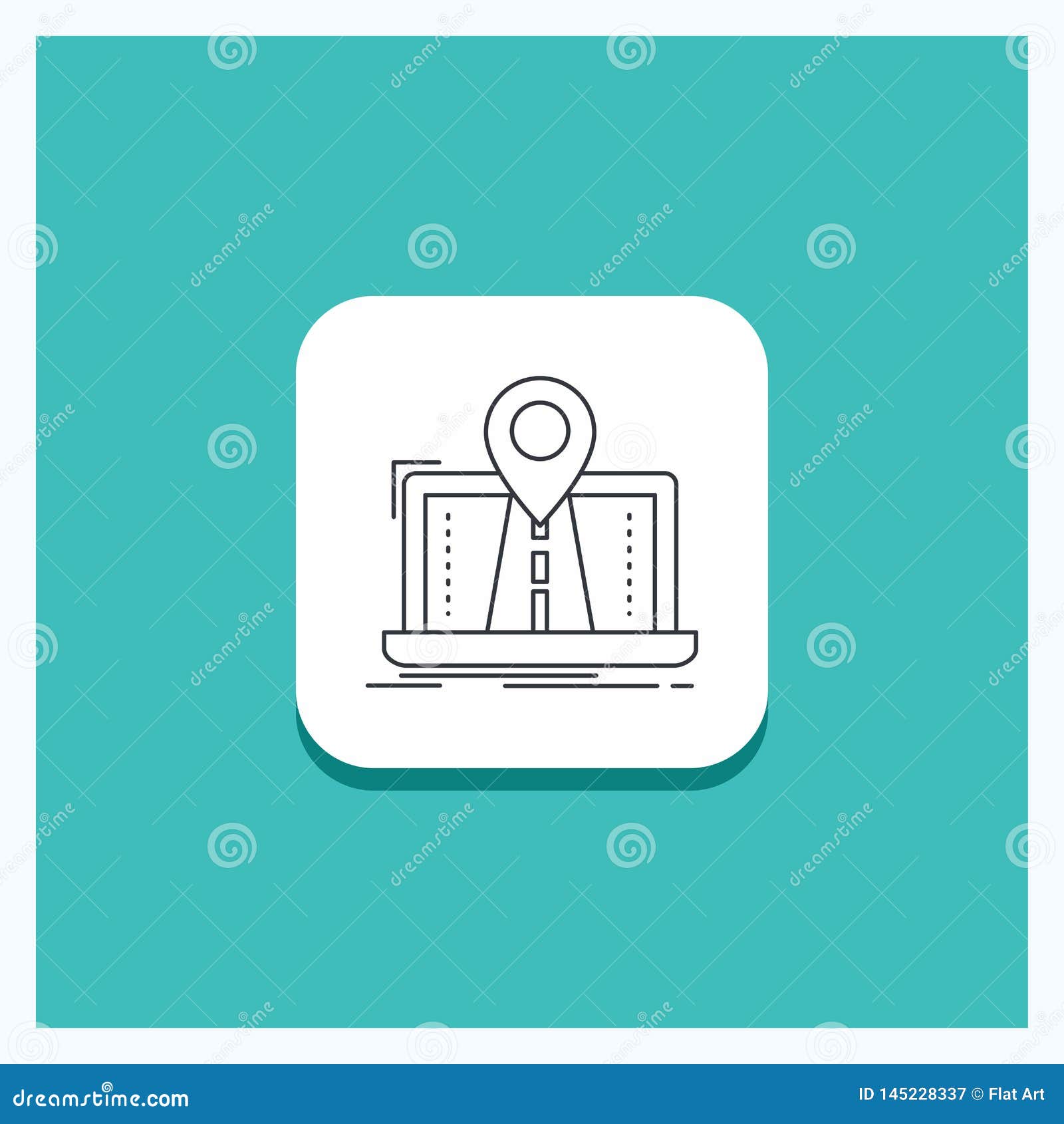 Turquoise Route Location Icon Isolated On White Background. Map Pointer ...