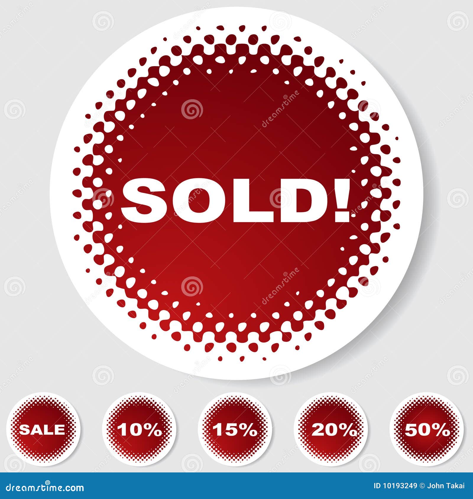 Round Button Set - Sold stock vector. Illustration of markdown - 10193249