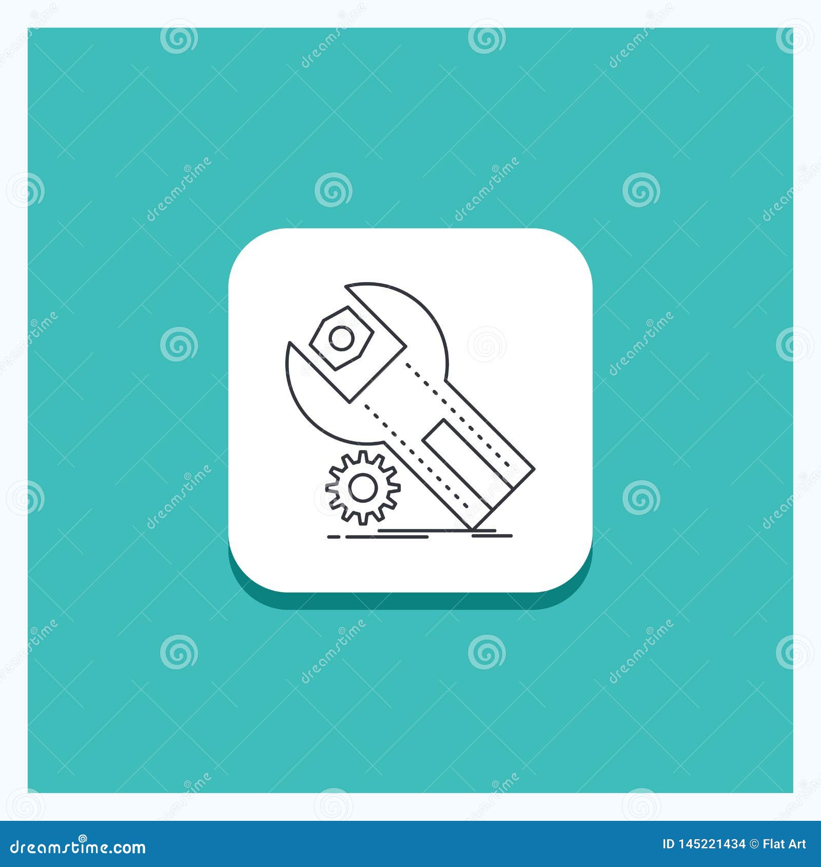 Round Button for Settings, App, Installation, Maintenance, Service Line ...