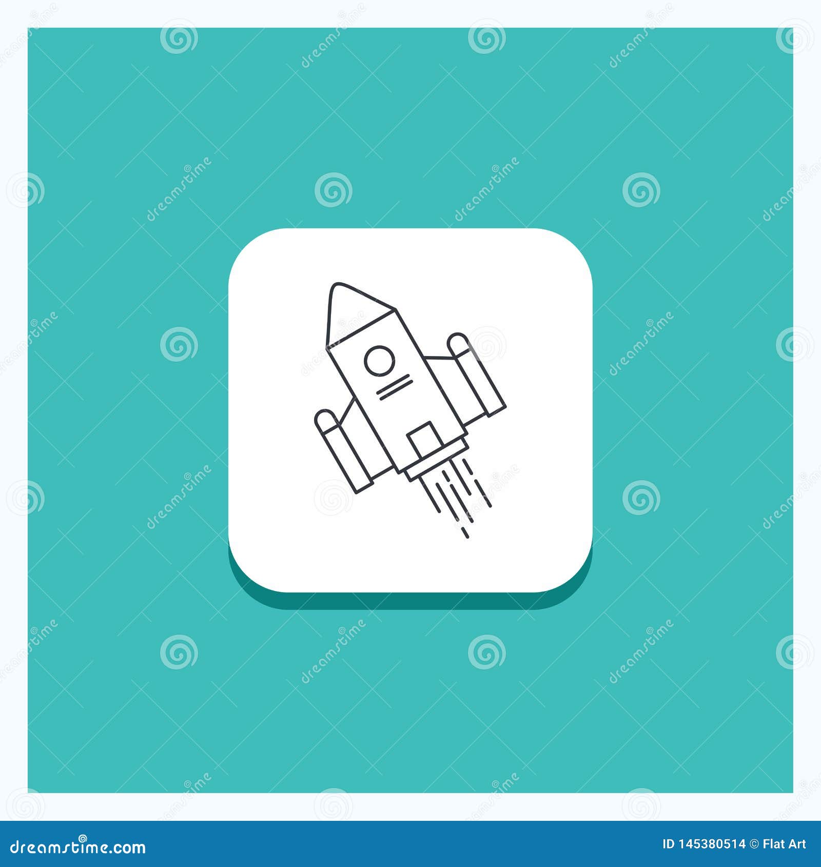 Round Button for Space Craft, Shuttle, Space, Rocket, Launch Line Icon ...