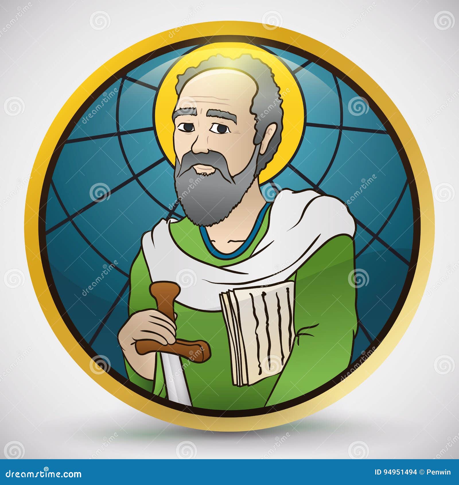 The Conversion Of Paul - Saul Falls To The Ground Vintage Illustration ...