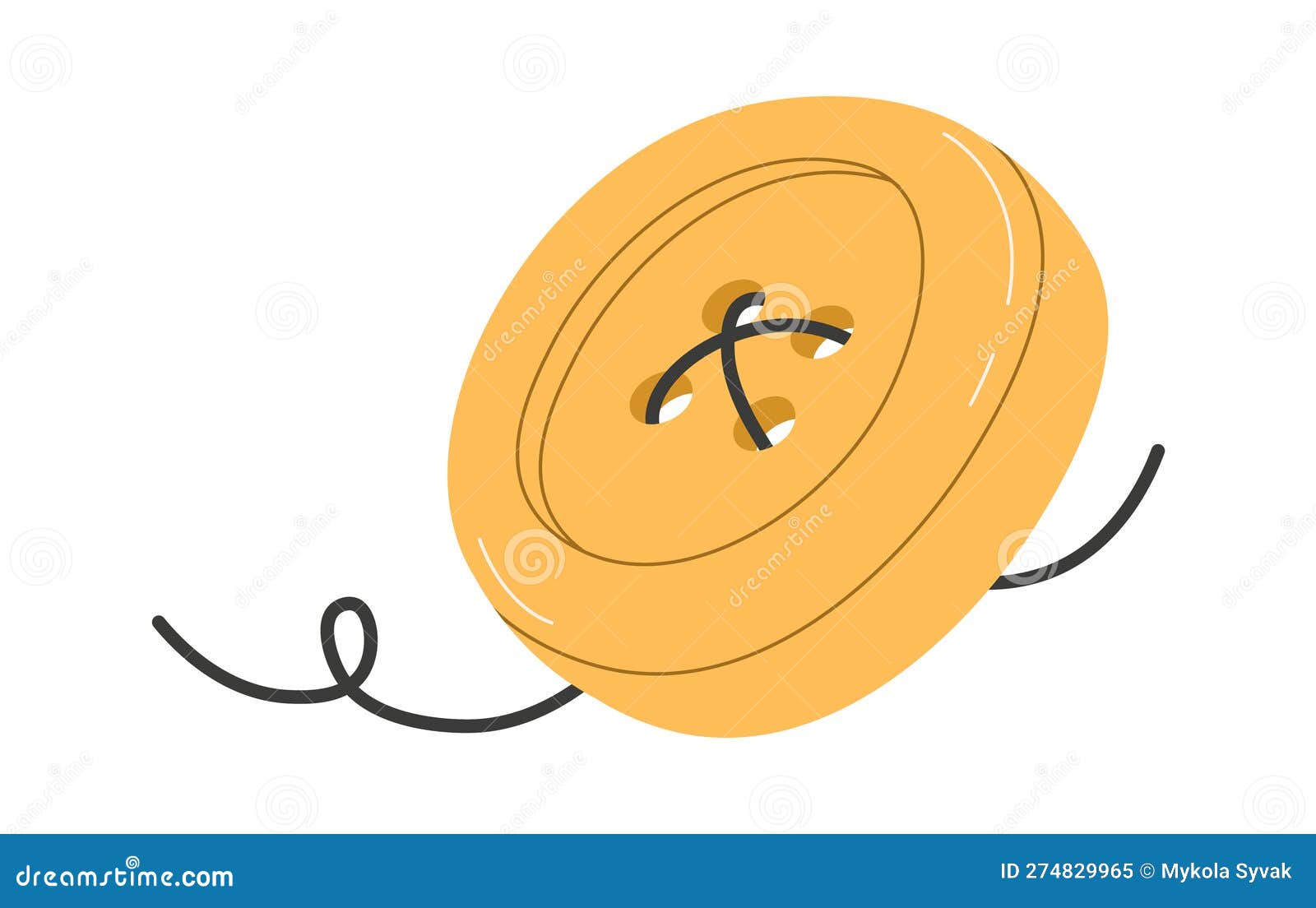 Round Button with Thread stock vector. Illustration of button - 274829965