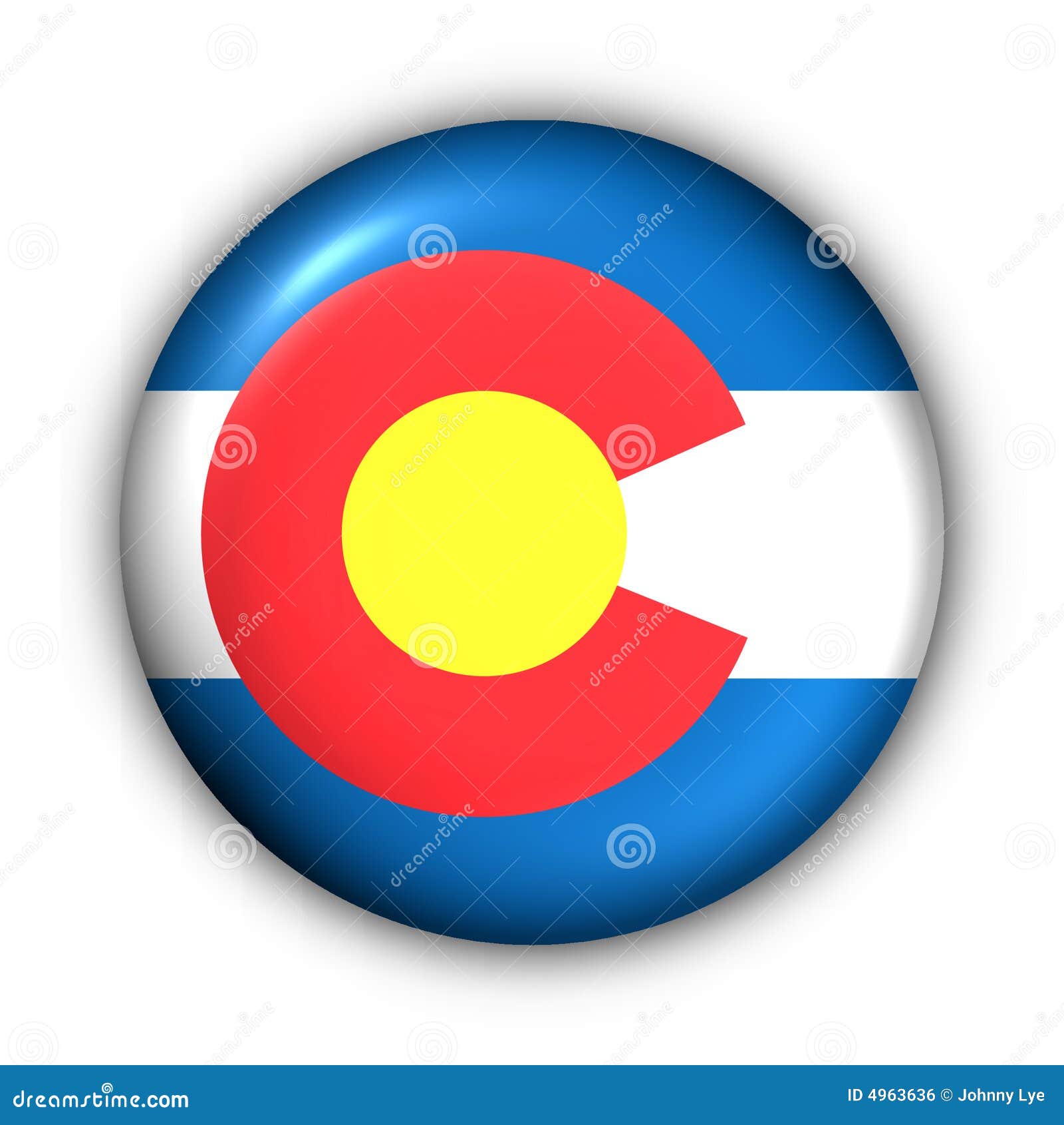 Round Button USA State Flag of Colorado Stock Illustration ...