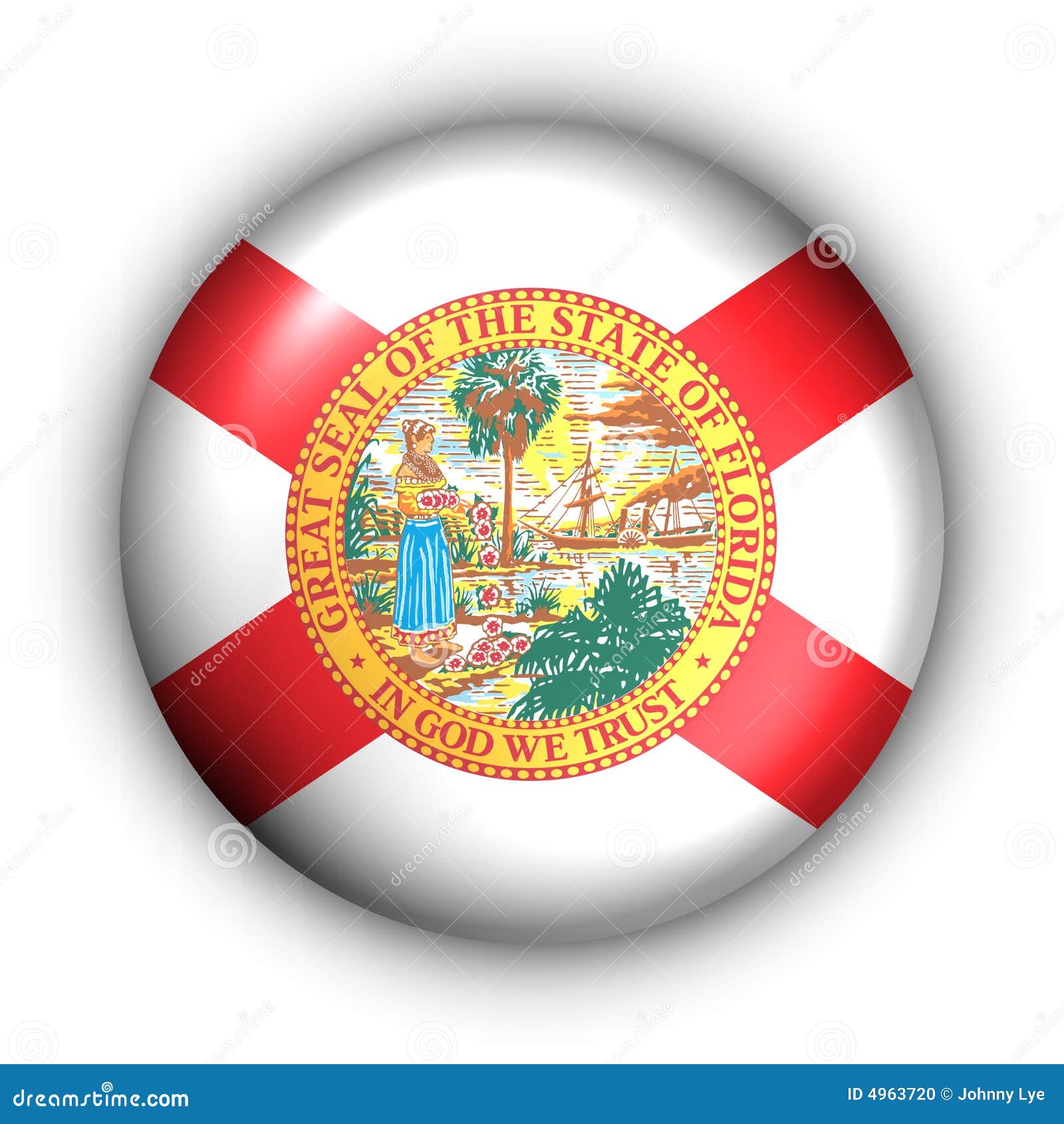 Round Button USA State Flag of Florida Stock Illustration ...