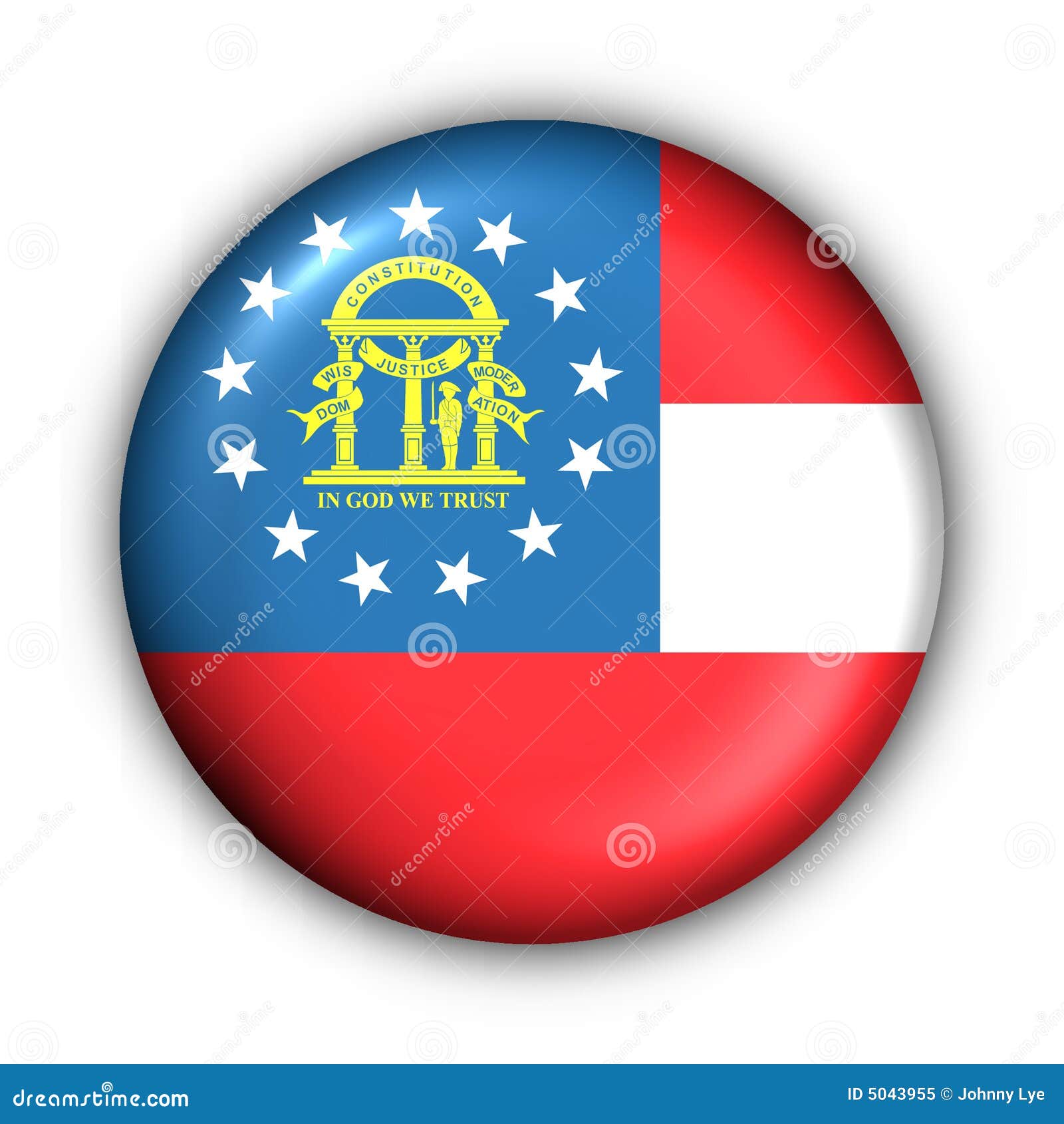 Round Button USA State Flag of Georgia Stock Illustration ...