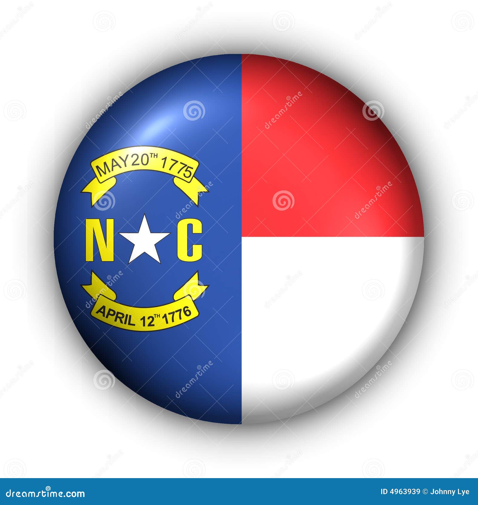 Round Button USA State Flag of North Carolina Stock Illustration ...
