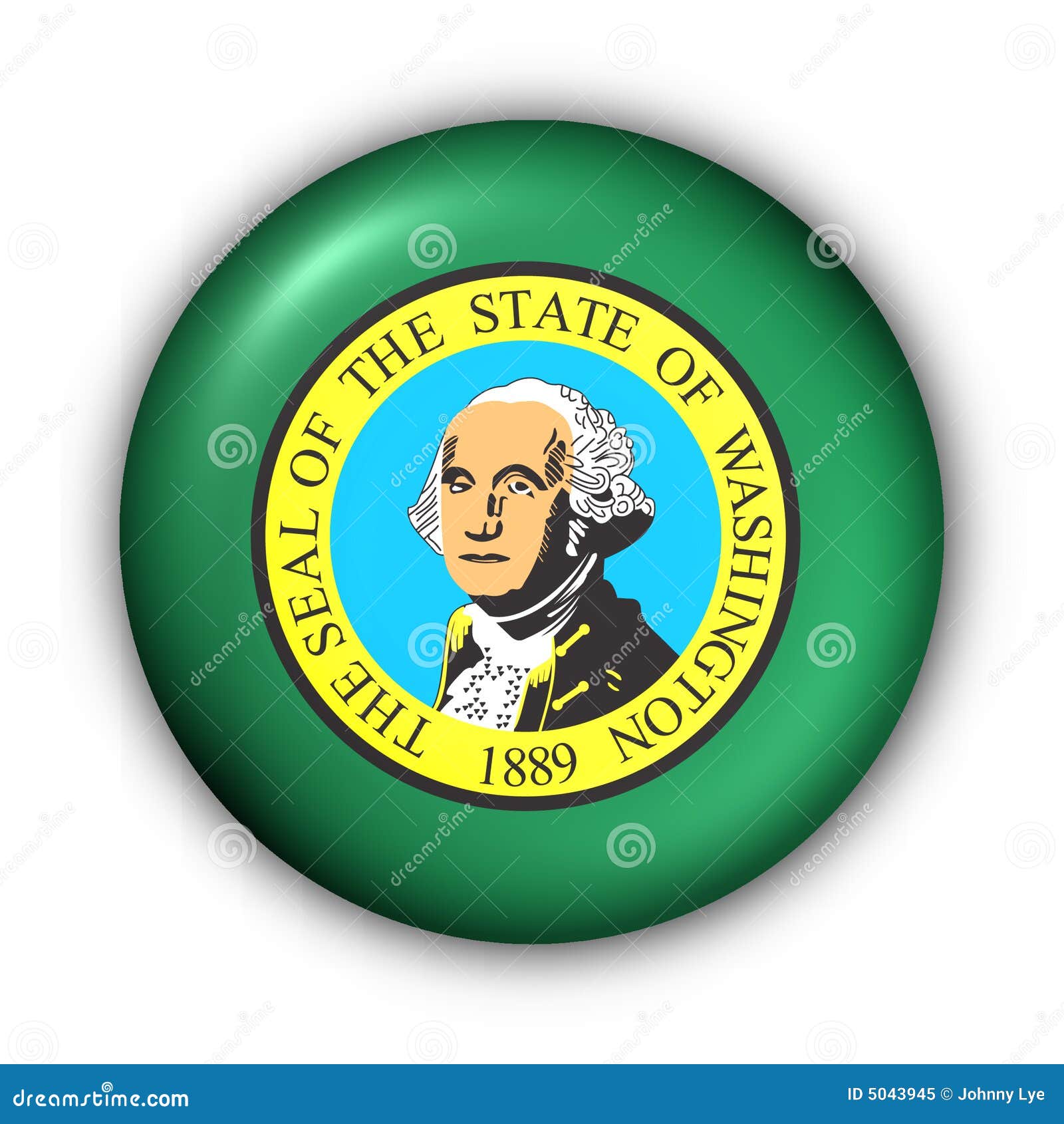 Round Button USA State Flag of Washington Stock Illustration ...